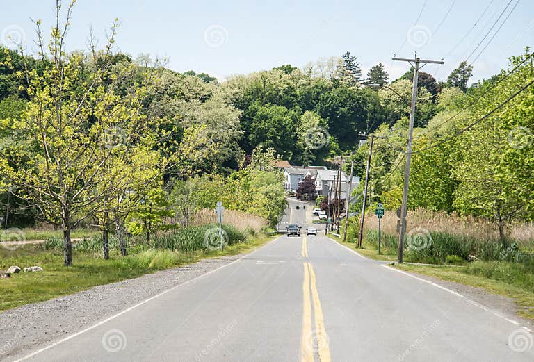 Two lane street stock image. Image of nature, waterway - 279632785
