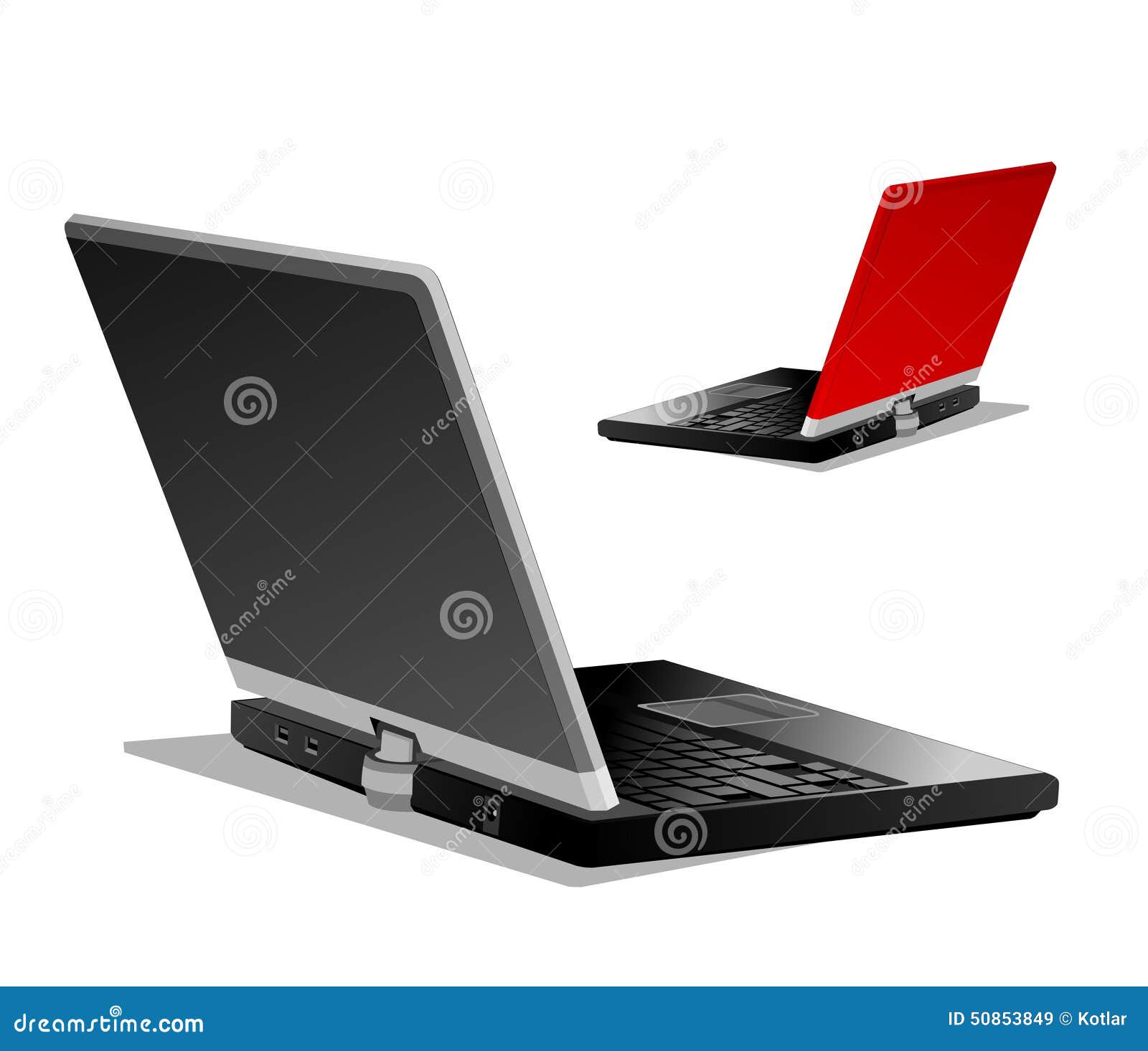 Two Laptops stock vector. Illustration of technology - 50853849