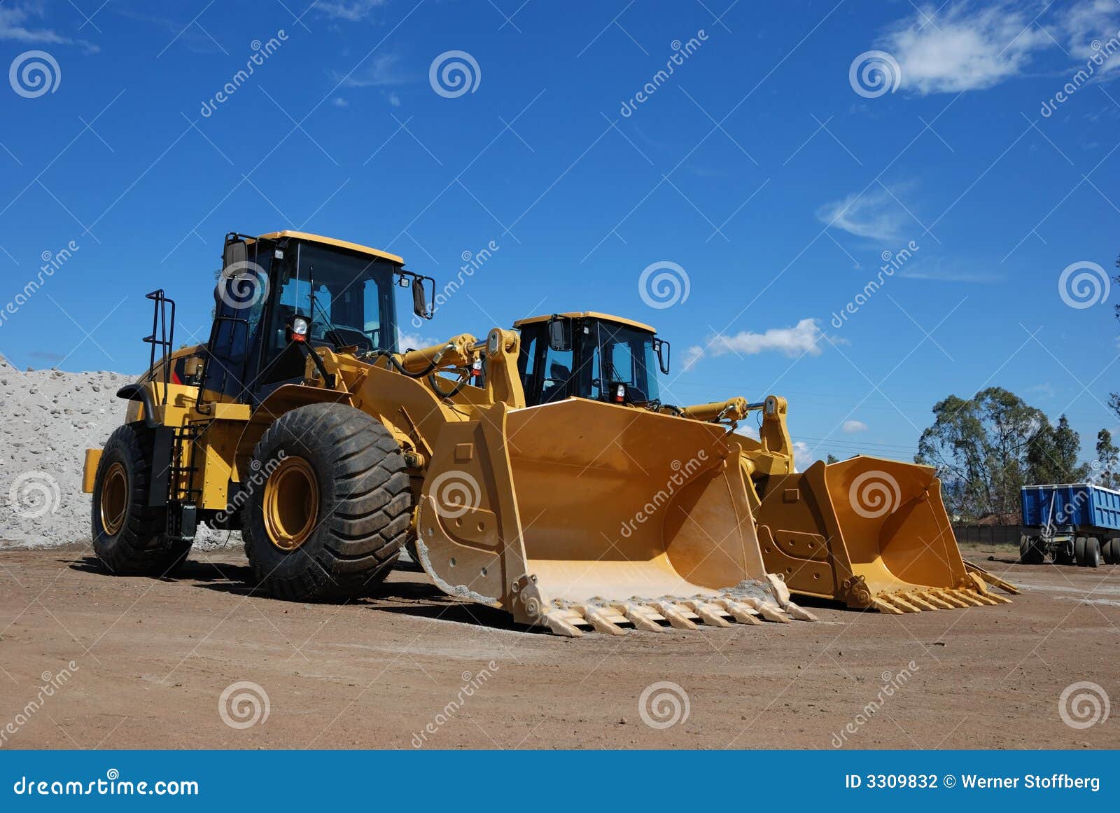 Two Large Construction Vehicle Stock Photo - Image of loader ...