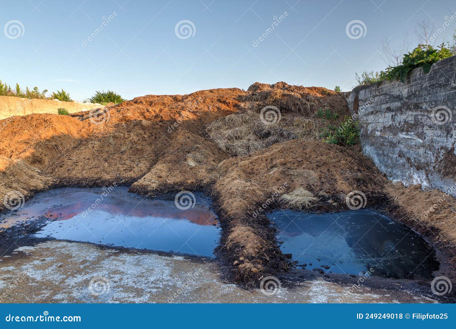 Manure Store Outside in the Field Stock Photo - Image of farmhouse ...