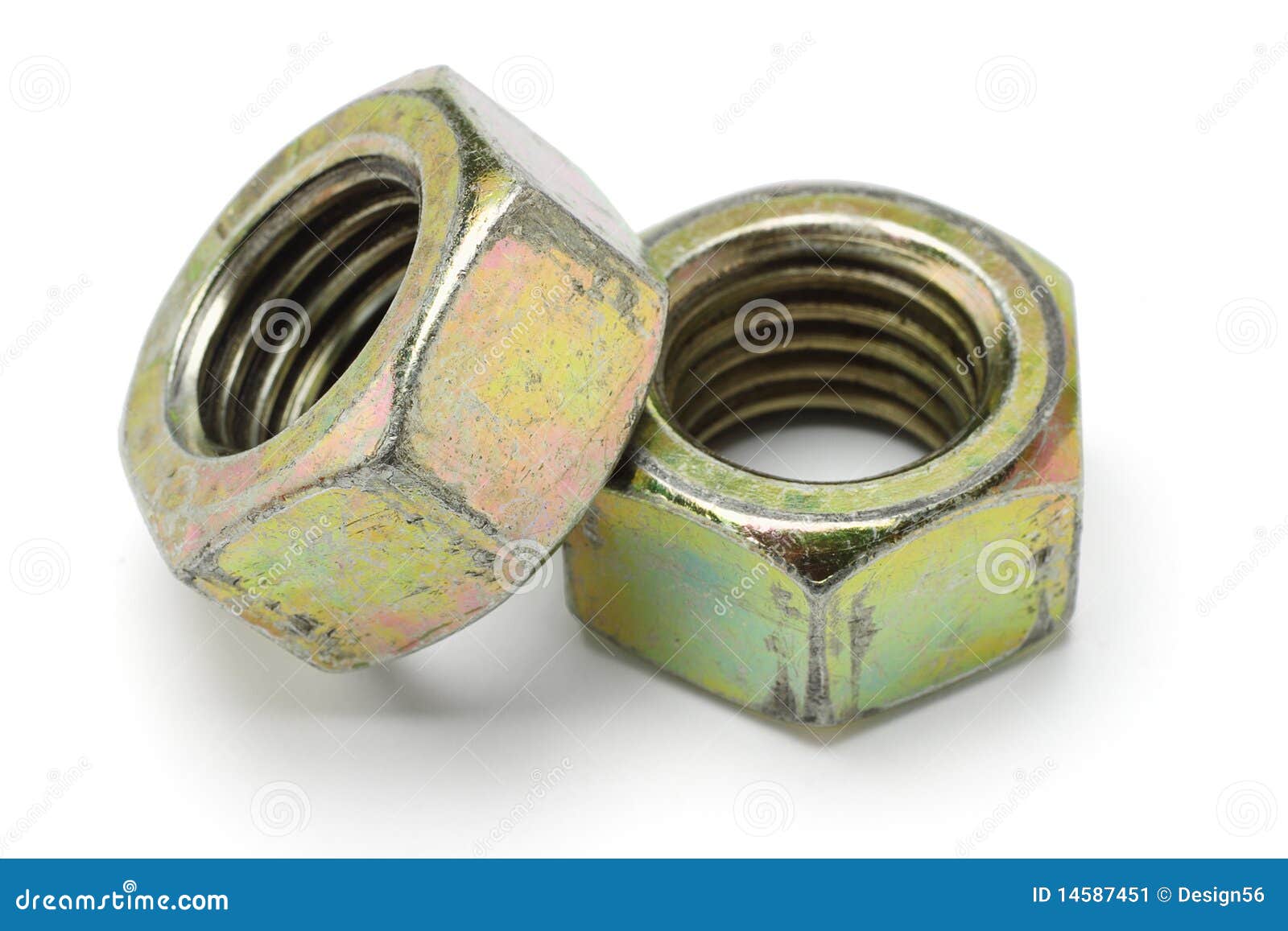 Two large metal nuts stock image. Image of background - 14587451