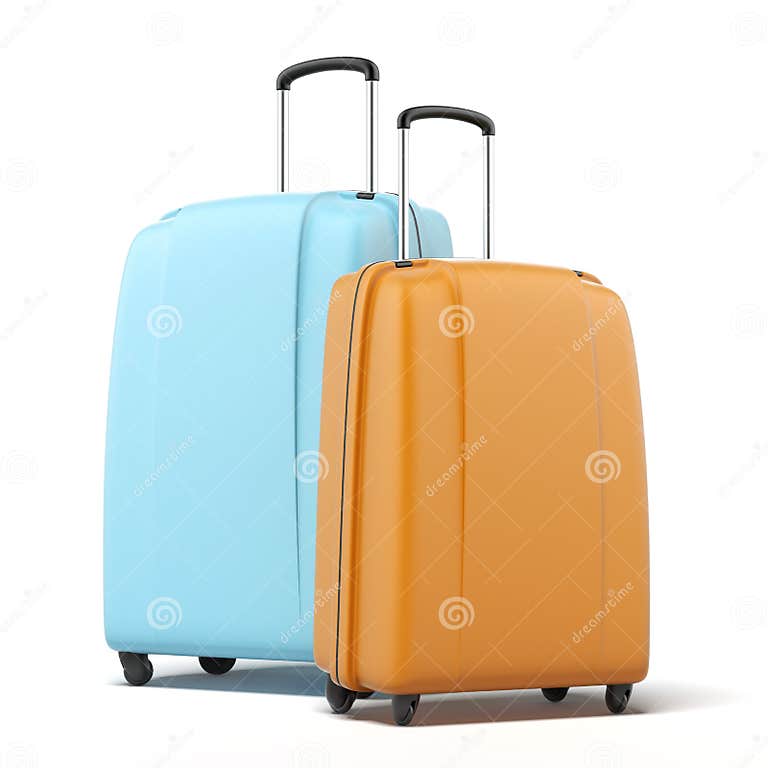 Two Large Polycarbonate Suitcases Stock Photo - Image of combination ...