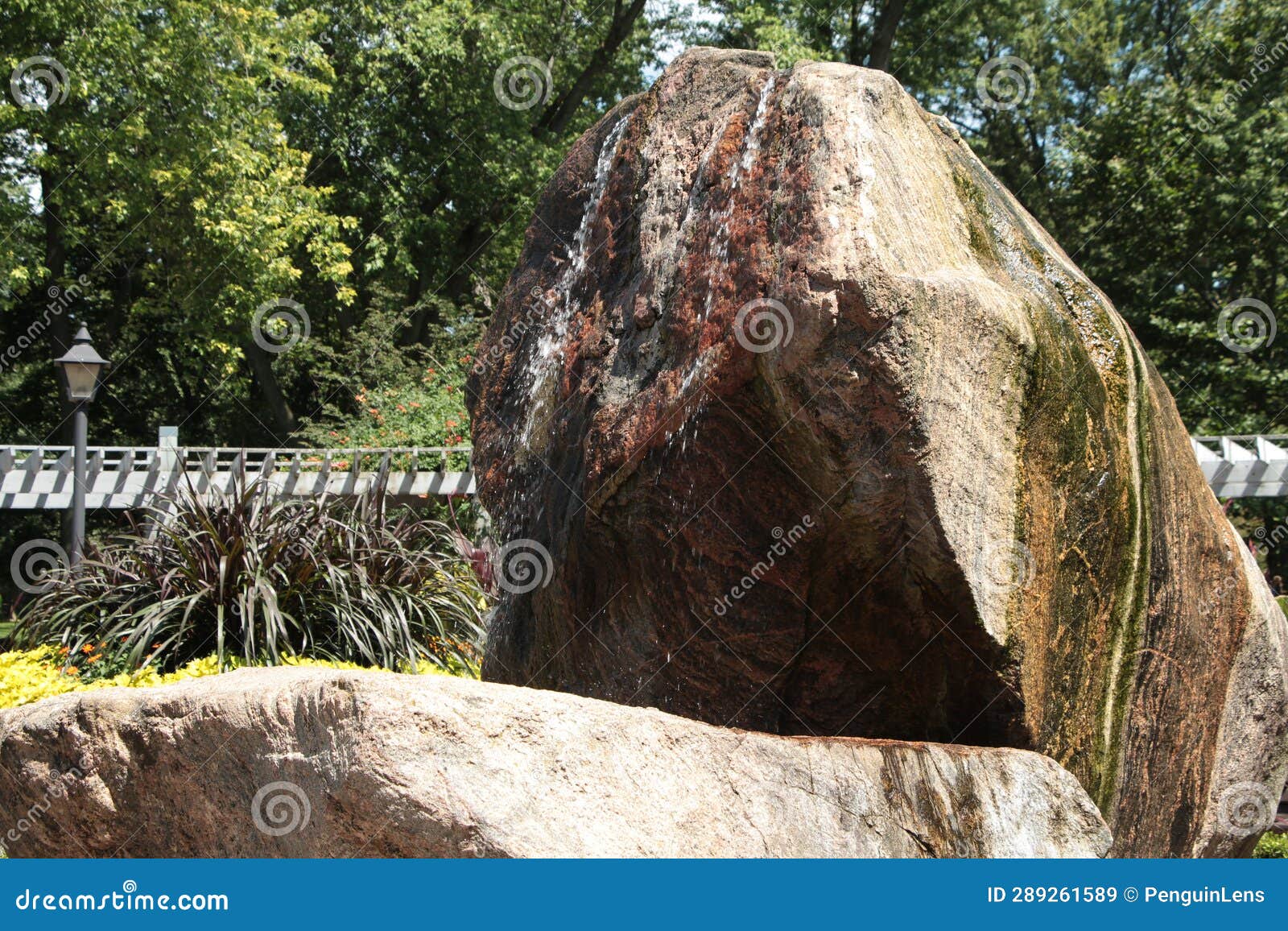 Two Large Rocks Rock Structure Waterfall Fountain with Water Coming ...