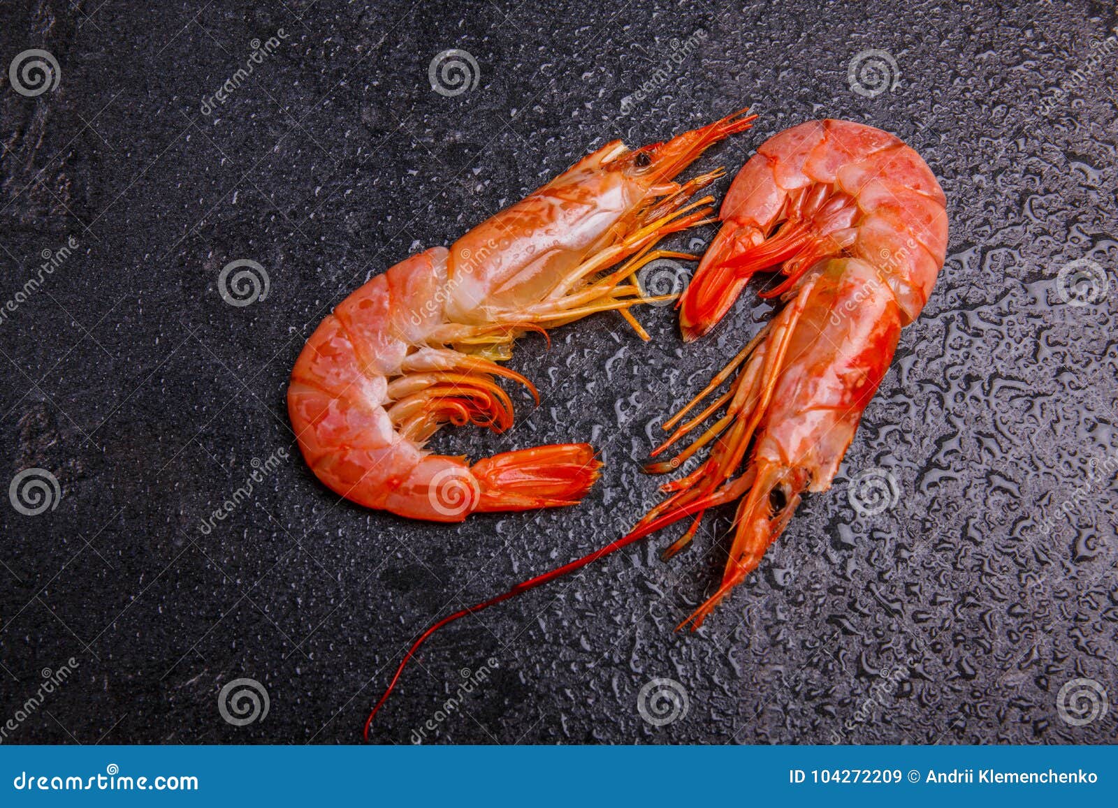 Two Royal Prawns with Shell. Stock Image - Image of background ...