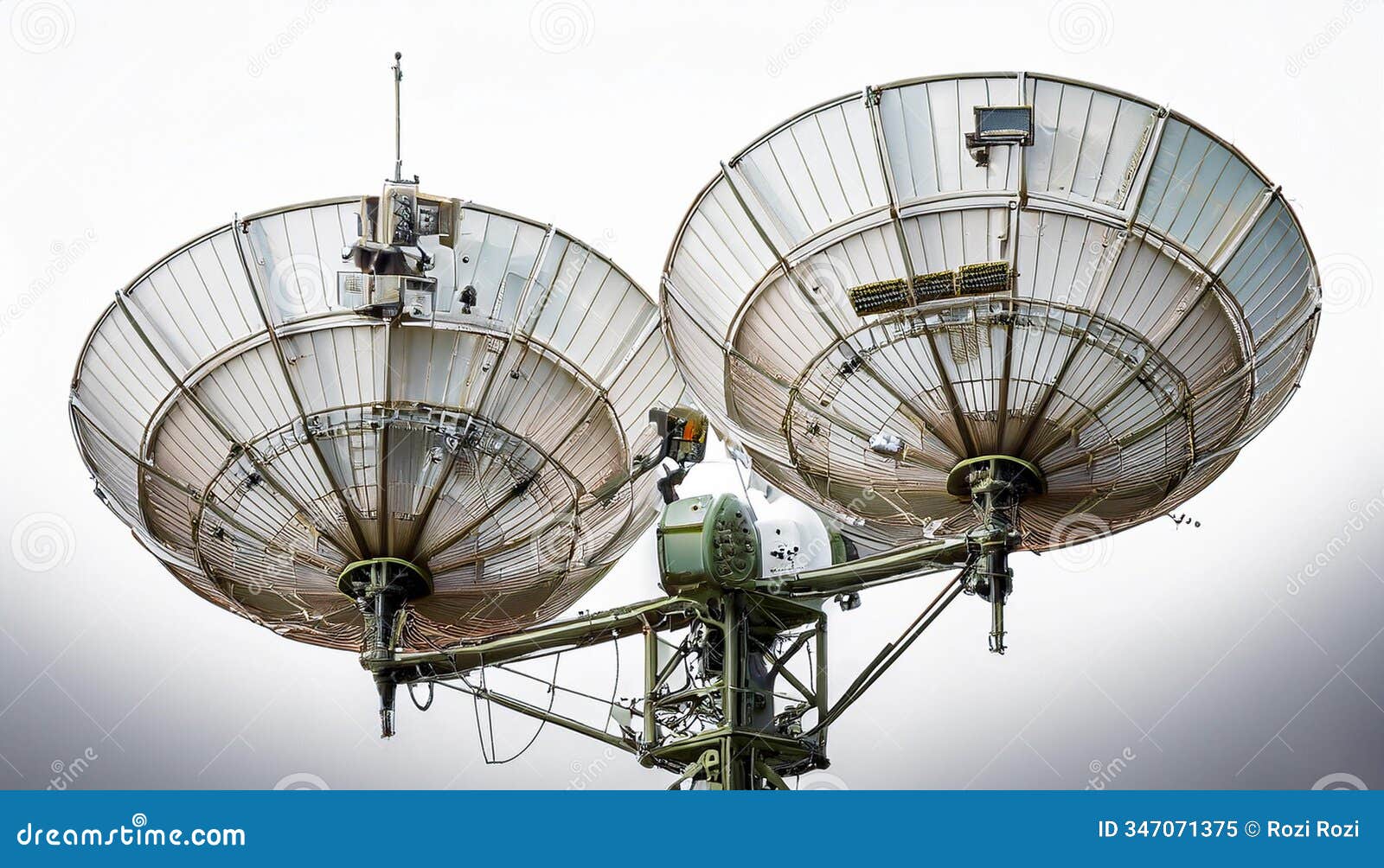 Large Satellite Dish Antenna Receiver And Transmitter For Television ...