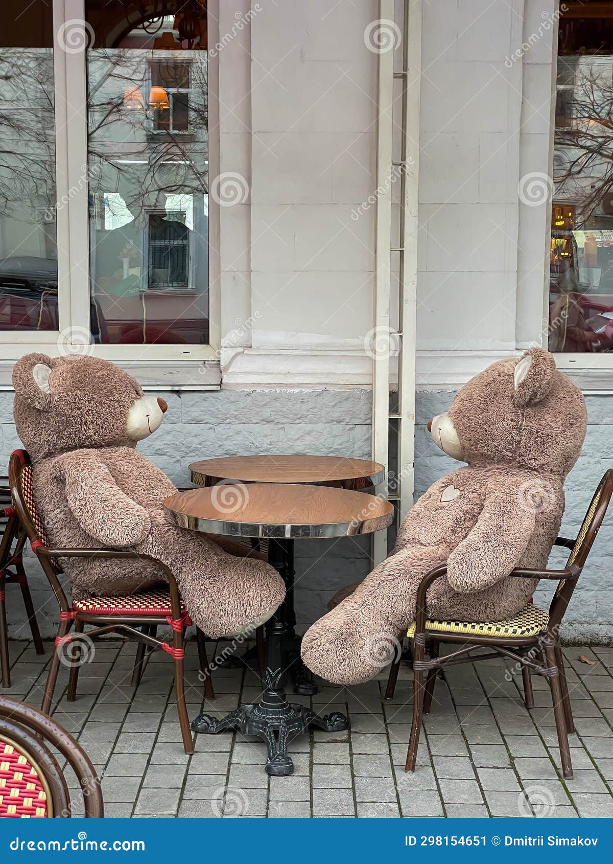 Large Stuffed Toys at the Table in the Restaurant Stock Image - Image ...