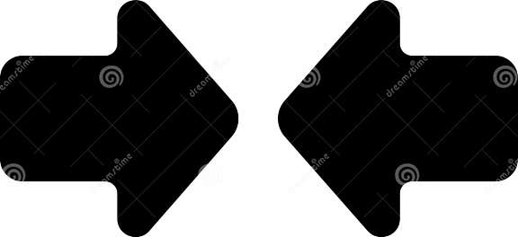 Two Large, Solid Black Arrows are Pointing in Opposite Directions on a ...