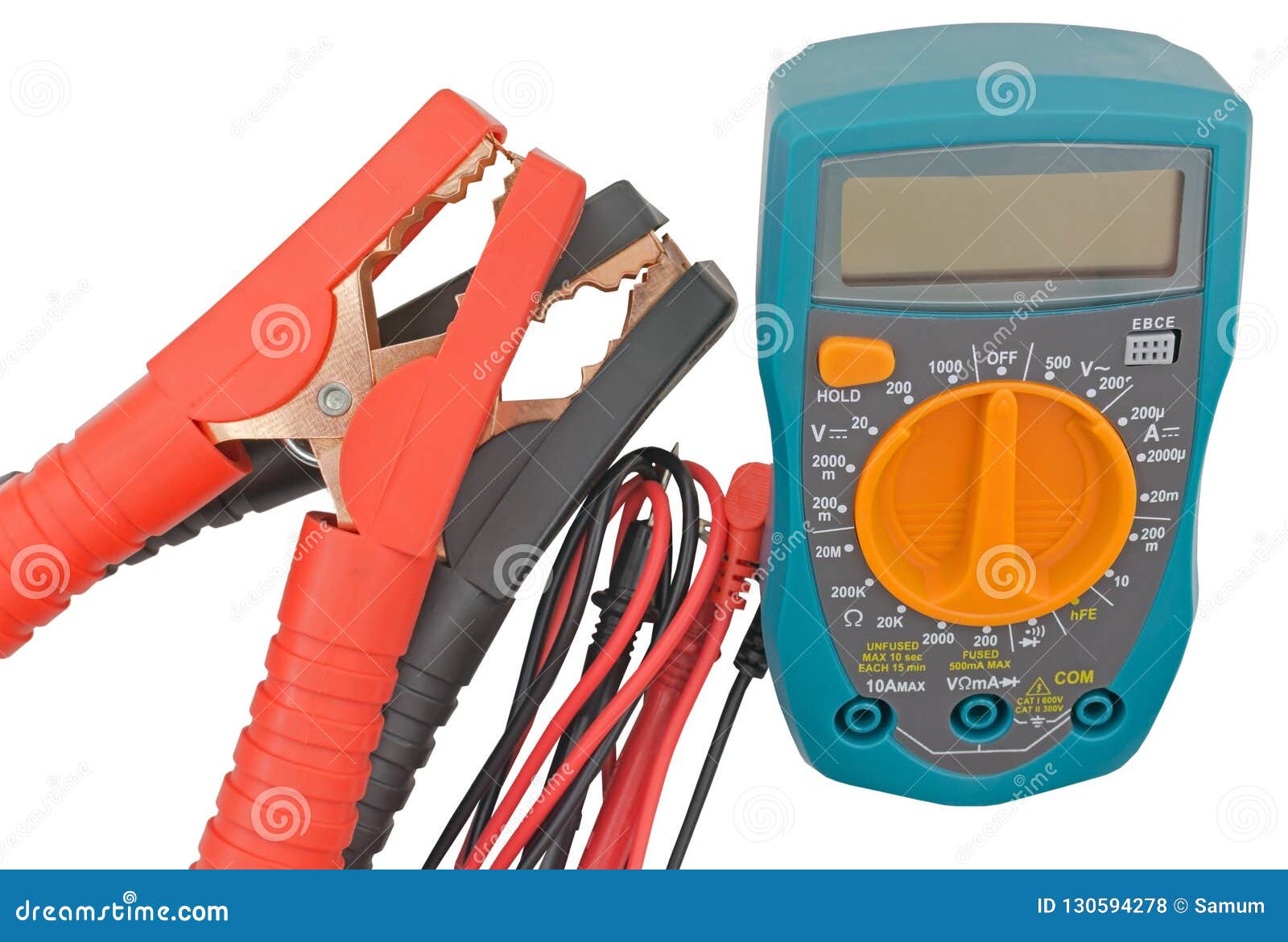 Two Large Spring Clamp and Electronic Tester Stock Photo - Image of ...