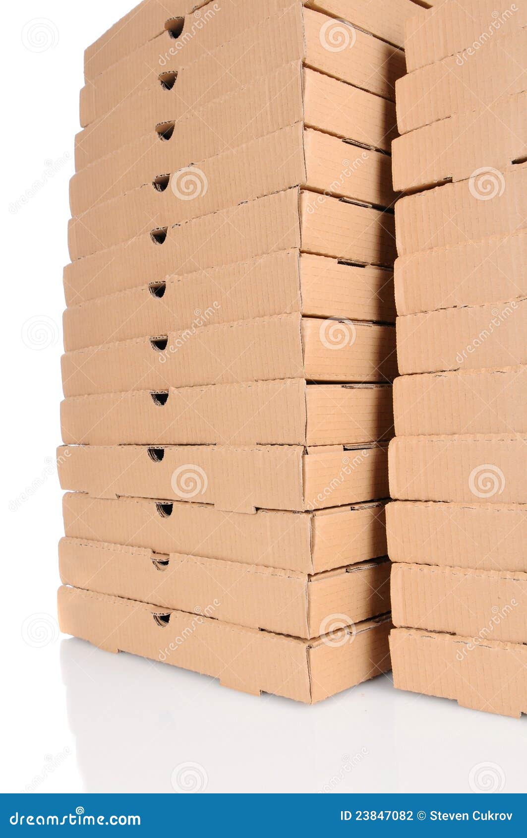 Two Large Stacks of Pizza Boxes Stock Photo - Image of vertical, fast ...