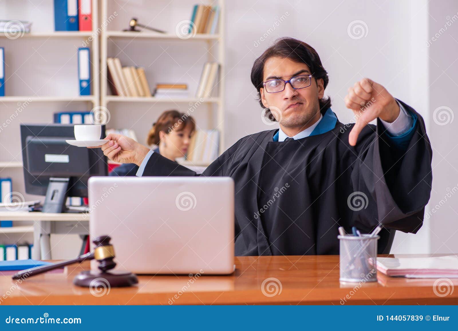 The Two Lawyers Working in the Office Stock Image - Image of break ...