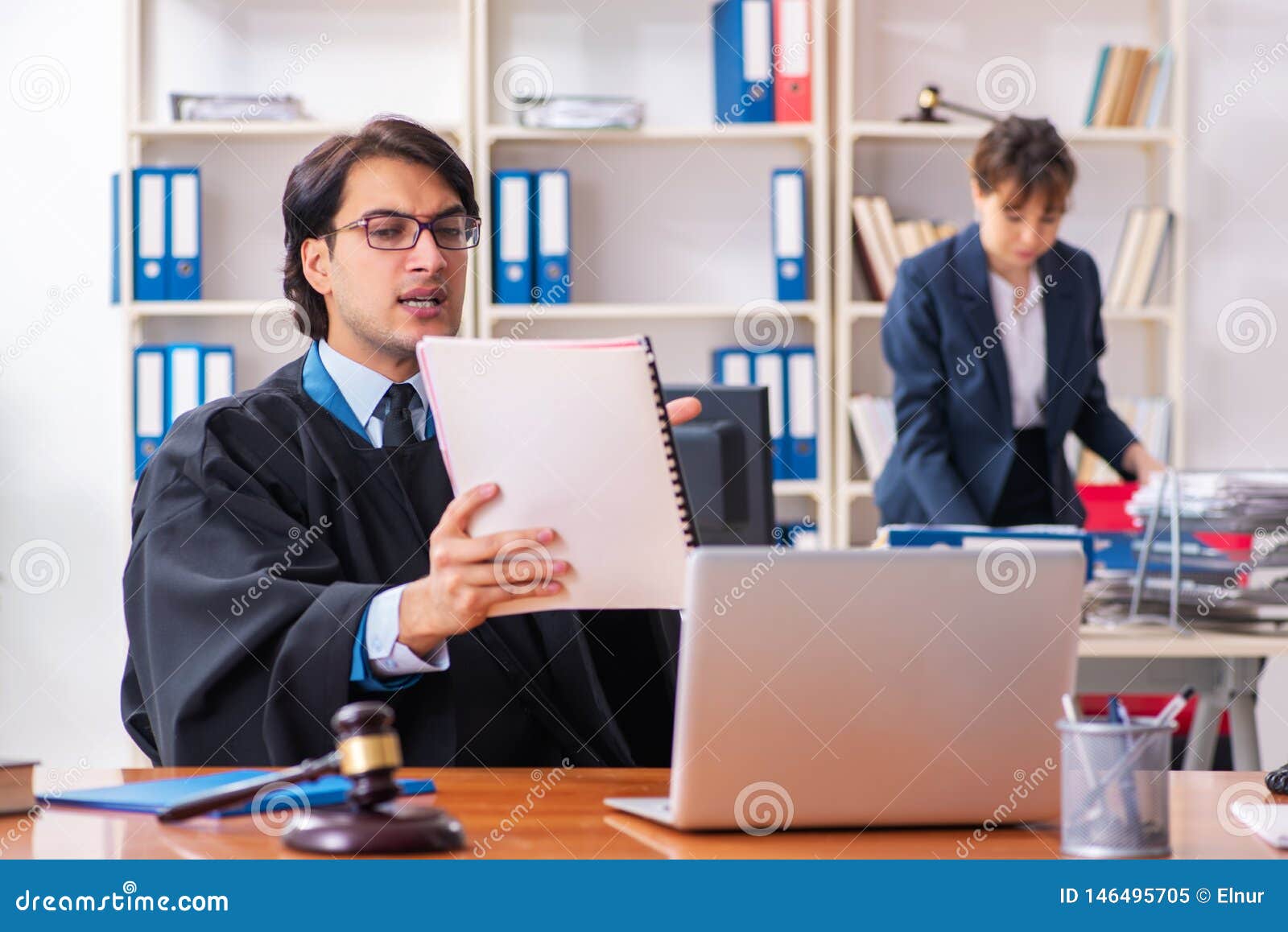 The Two Lawyers Working in the Office Stock Image - Image of busy ...