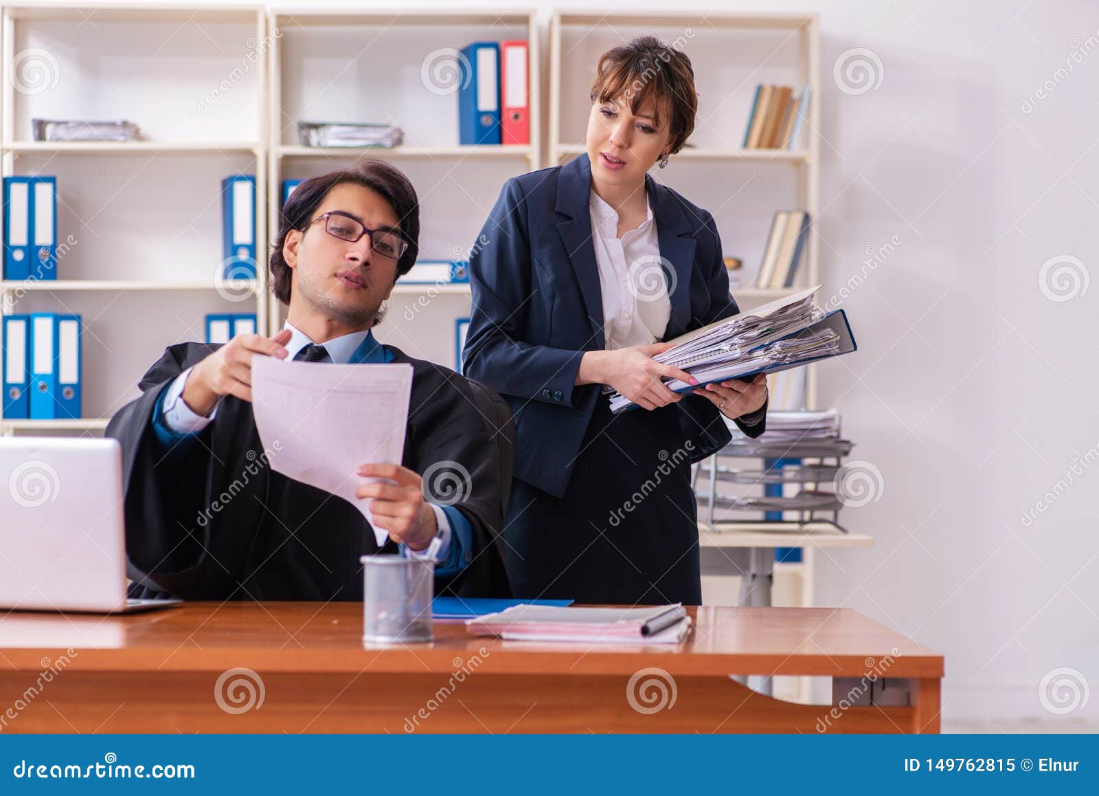 Two Lawyers Working in the Office Stock Image - Image of colleagues ...