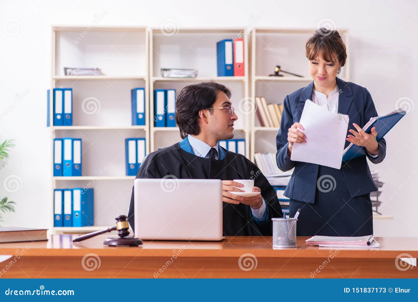Two Lawyers Working in the Office Stock Image - Image of hammer, busy ...