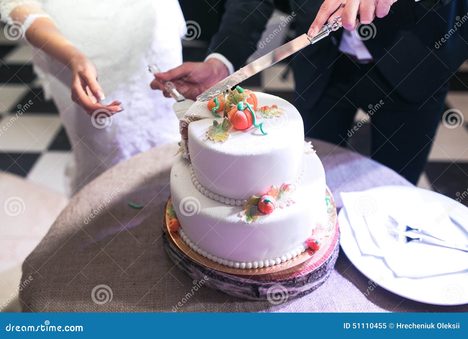 Two-layer Cake for a Wedding Stock Image - Image of celebration, adult ...
