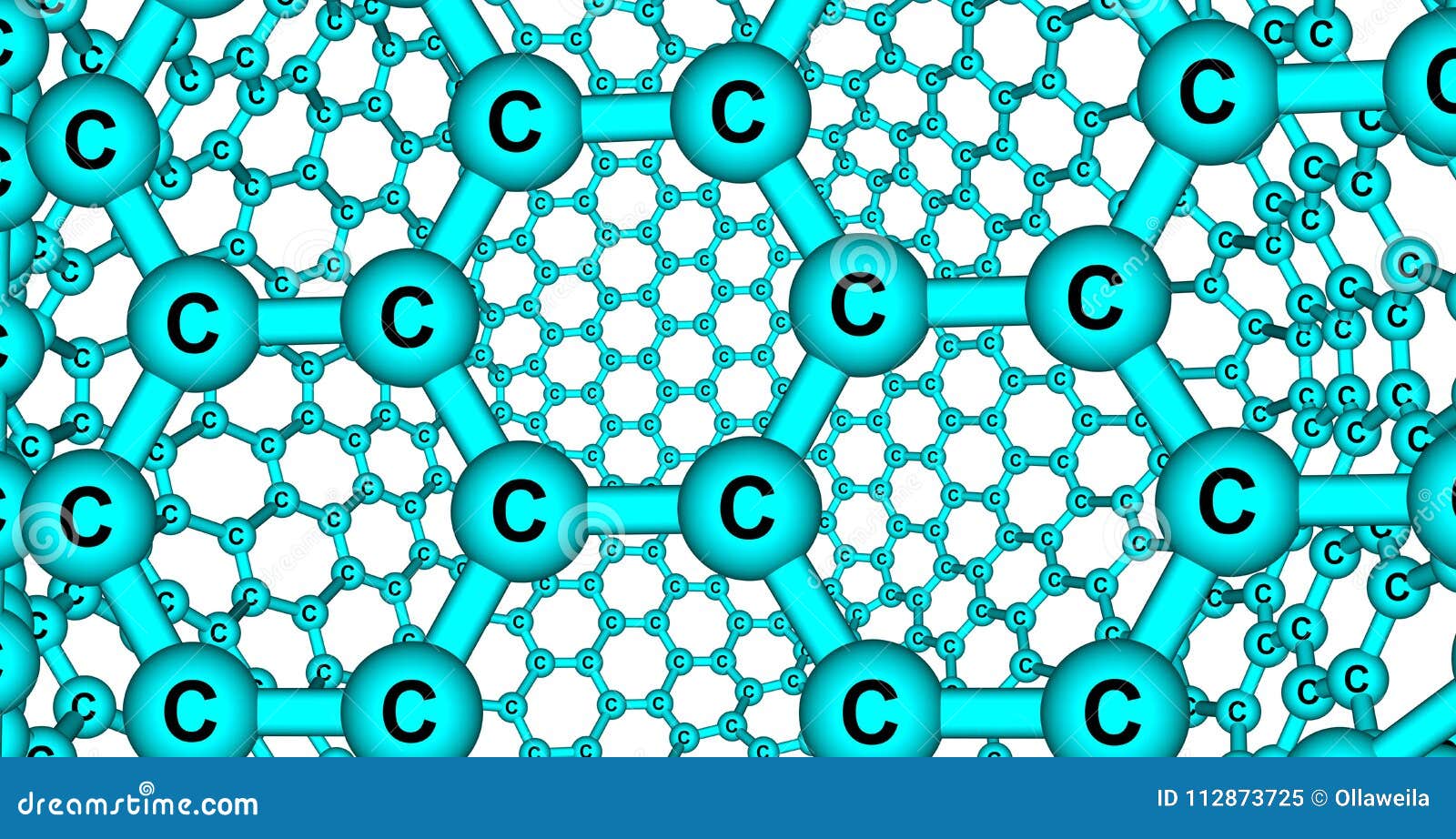 Graphene-like Molecular Structure Isolated on White Background Stock ...