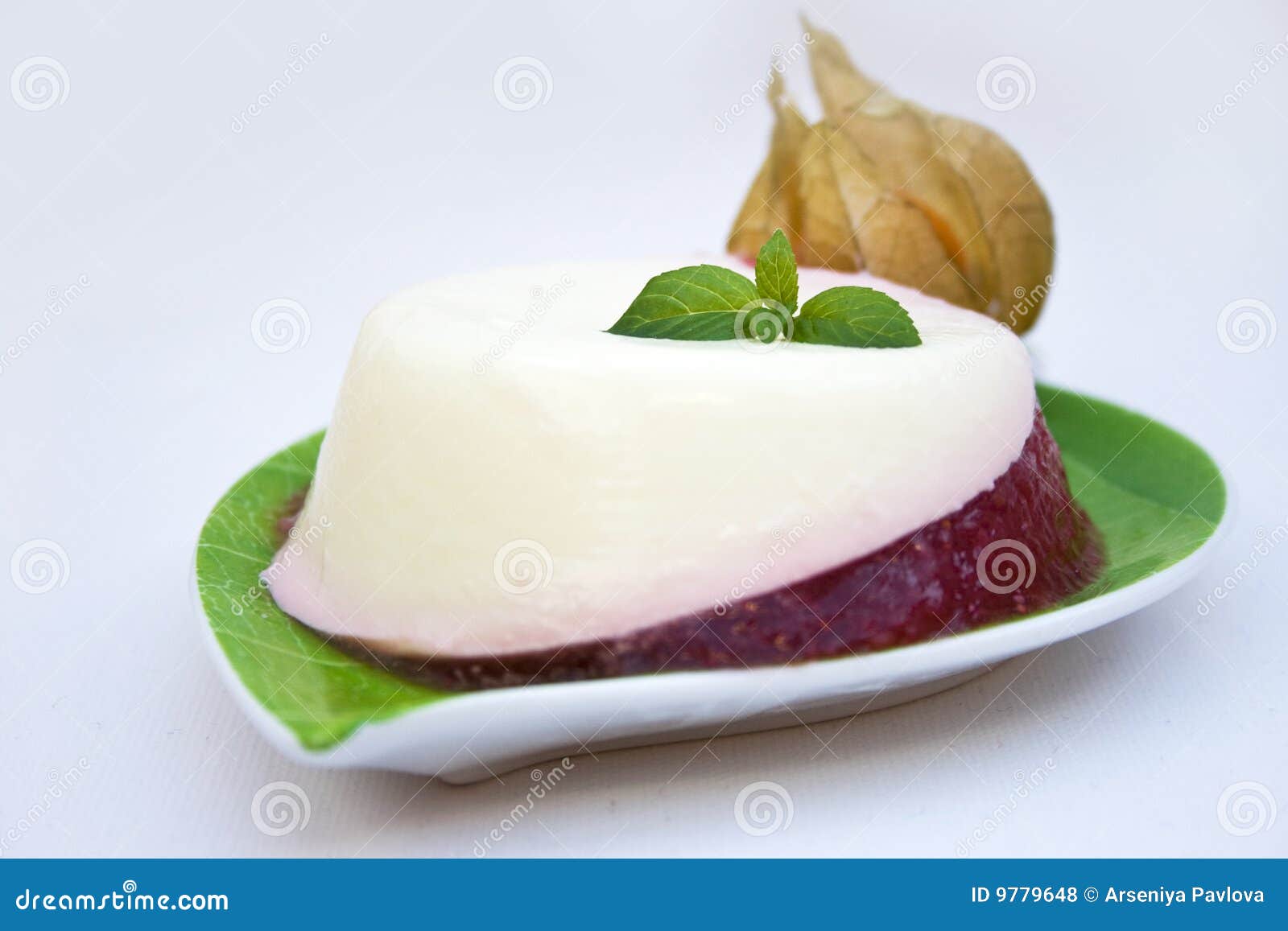 Two-layered Strawberry Panna Cotta Stock Photo - Image of cool ...