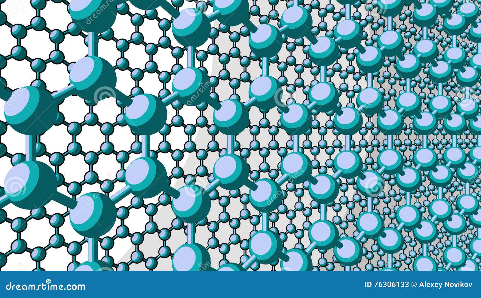 Two Layers of Hexagonal Atomic Structure, Graphene. Cartoon Version for ...