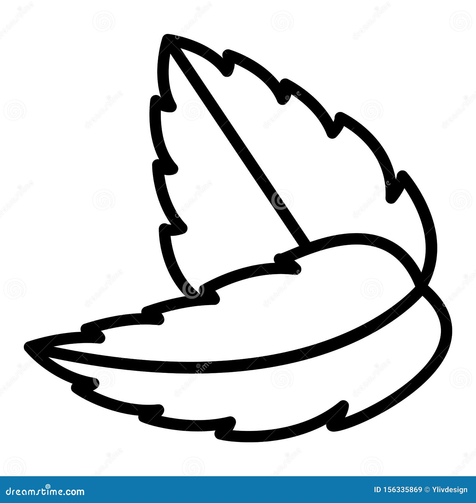 Two Leaves Icon, Outline Style Stock Vector - Illustration of design ...