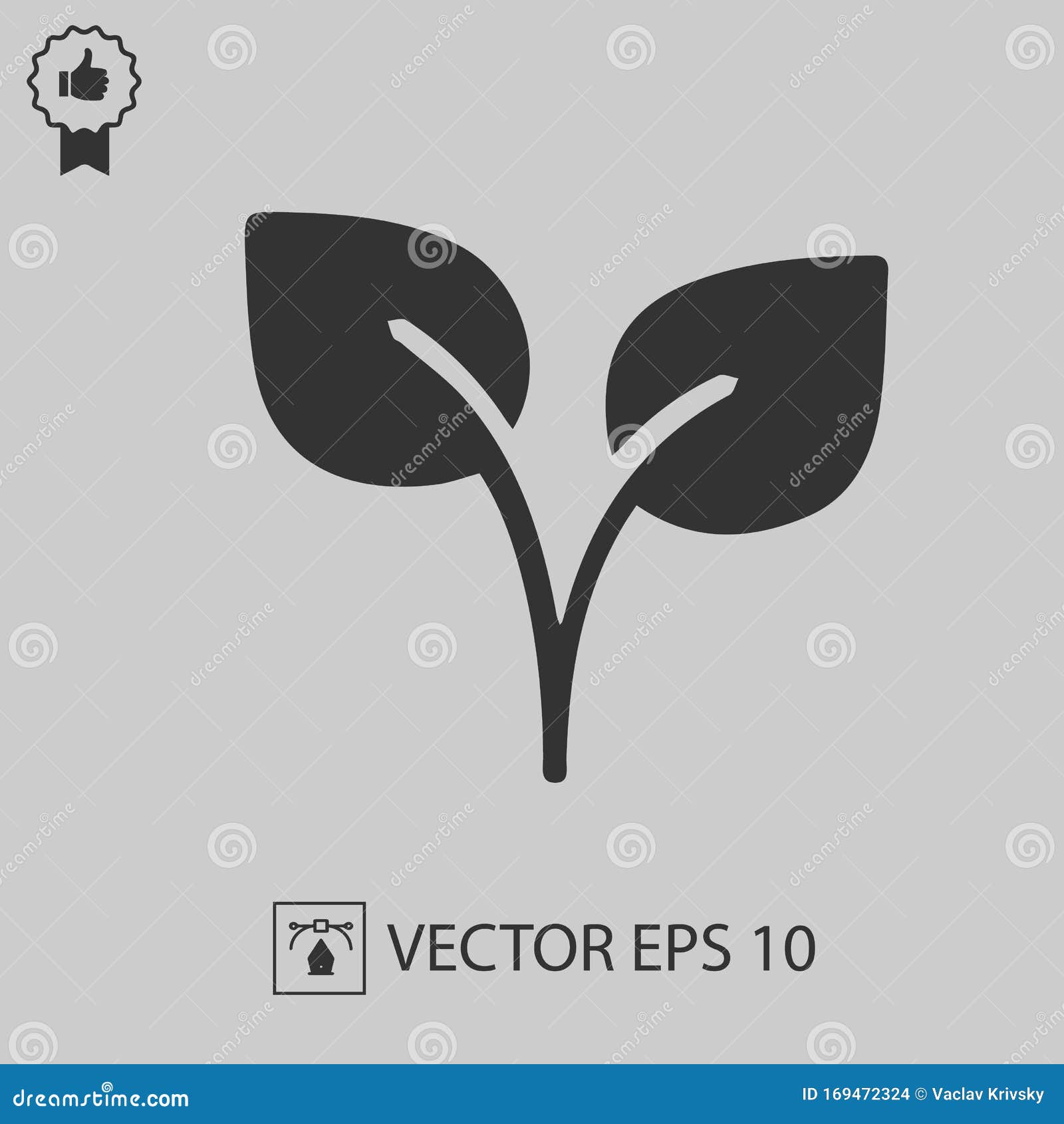 Two Leaves Vector Icon Eps 10 Stock Vector - Illustration of symbol ...