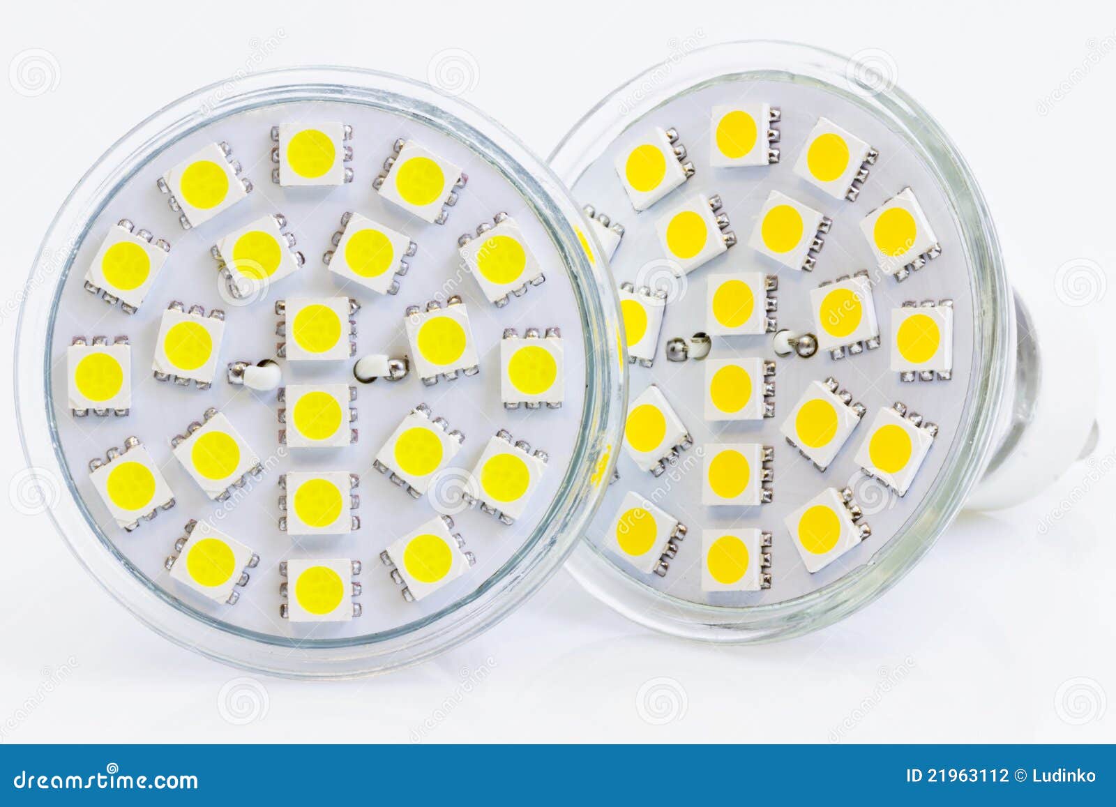 Two LED Bulbs with Warm and Cold Light Stock Photo - Image of gu10 ...