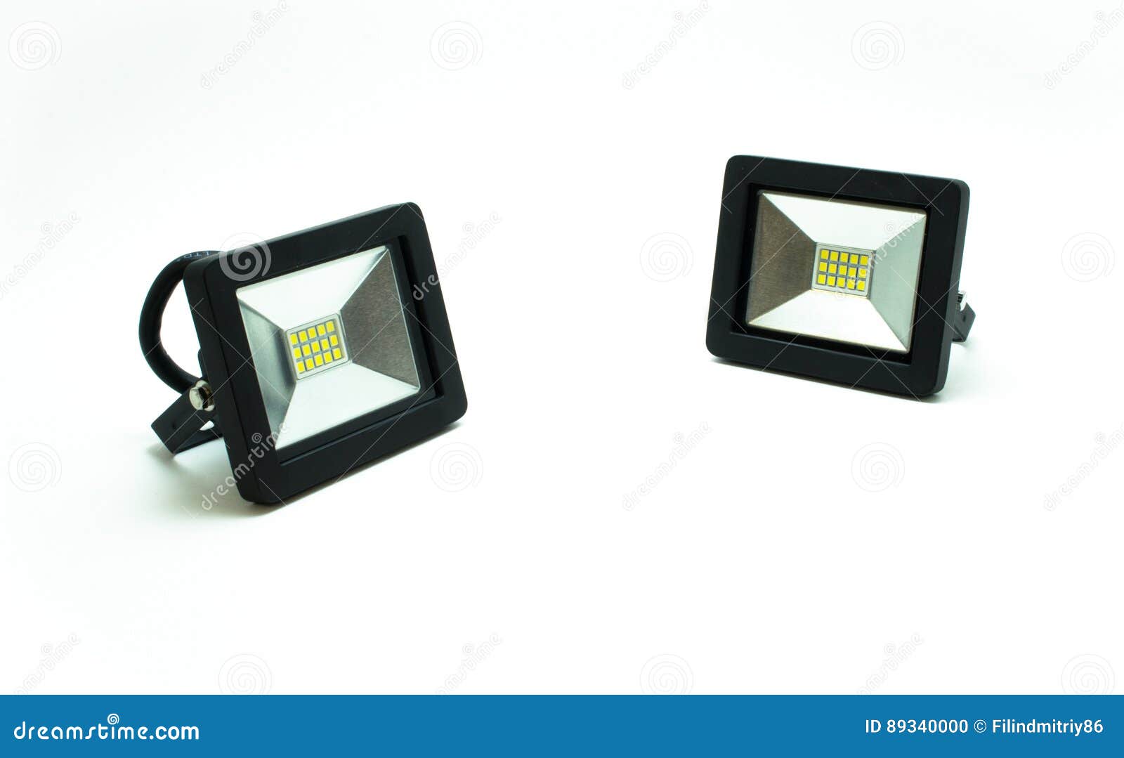 Two Led Spotlight Isolated on White Background. Stock Photo - Image of ...