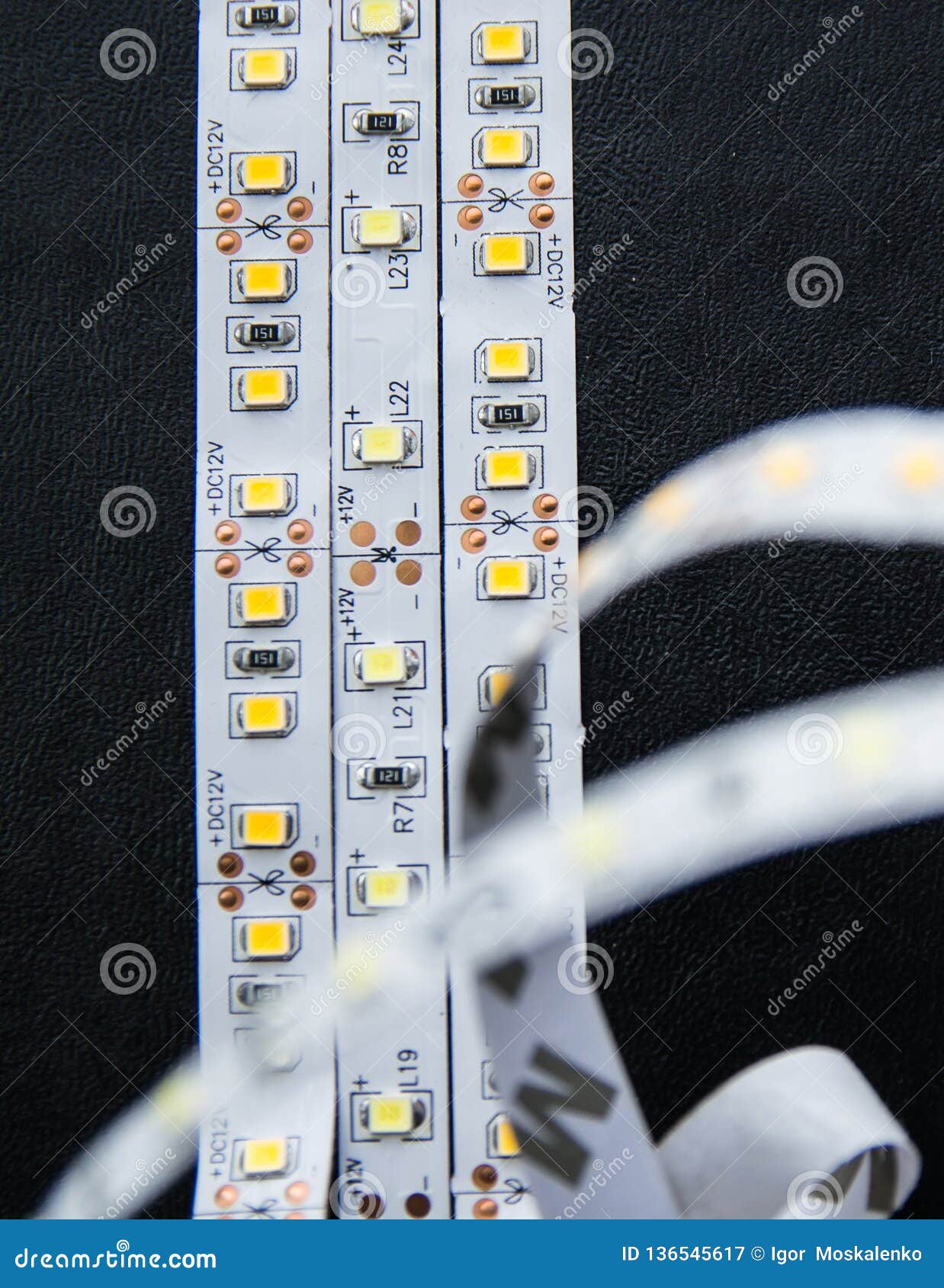 Two LED strip stock image. Image of detail, decoration - 136545617