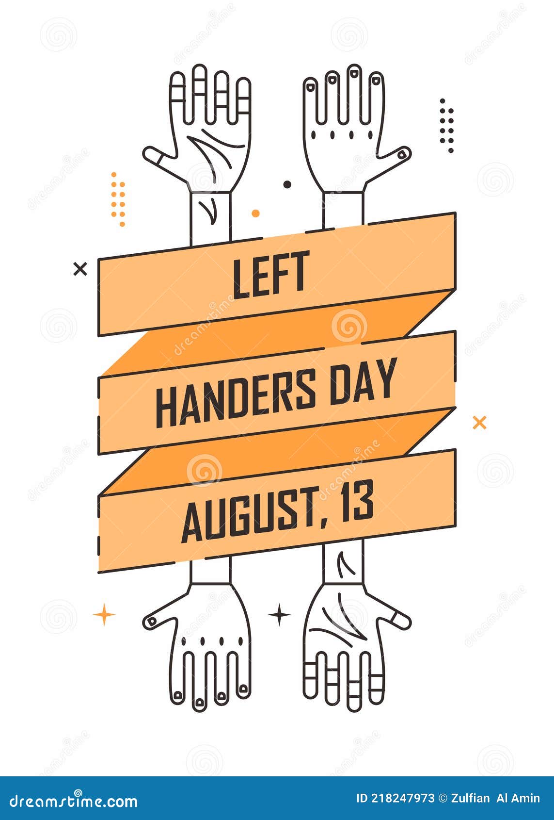 Two Left Hand Line Illustration. Stock Vector - Illustration of ...