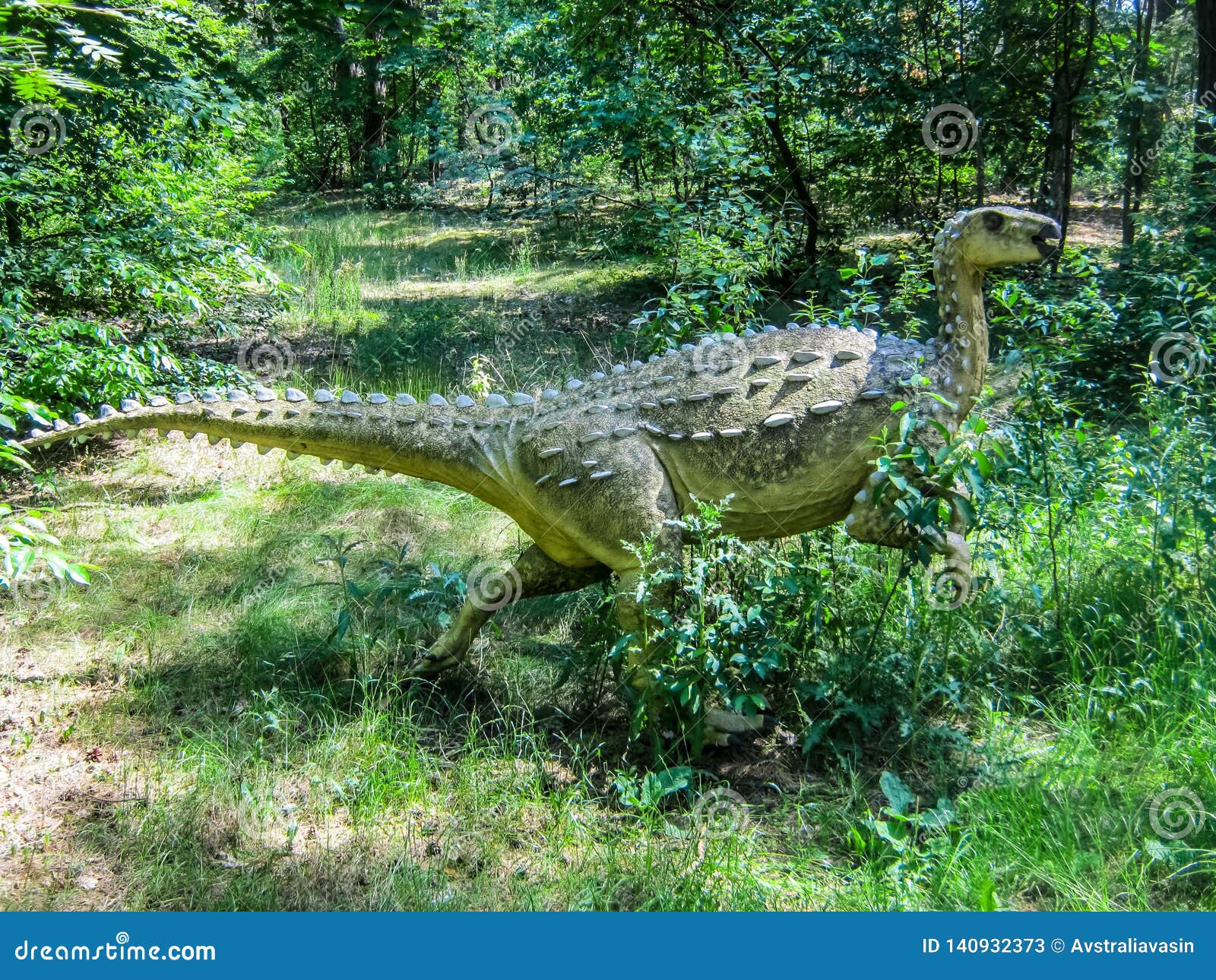 Two Legged Herbivorous Dinosaur in Forest Stock Image - Image of ...