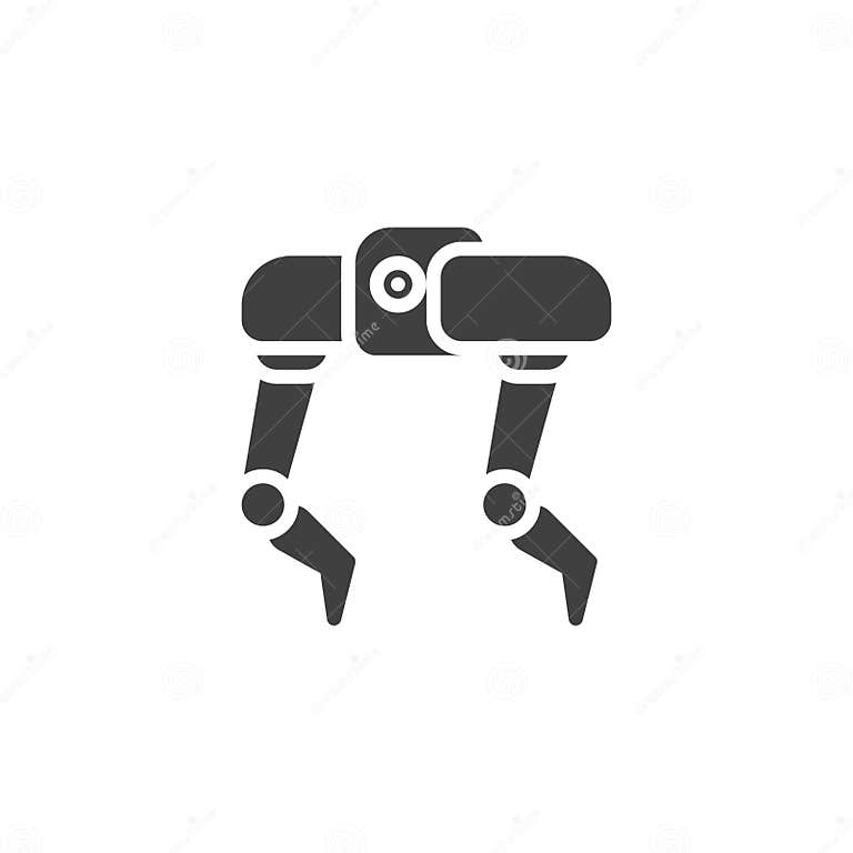 Two Legged Robot with Scanner Vector Icon Stock Illustration ...