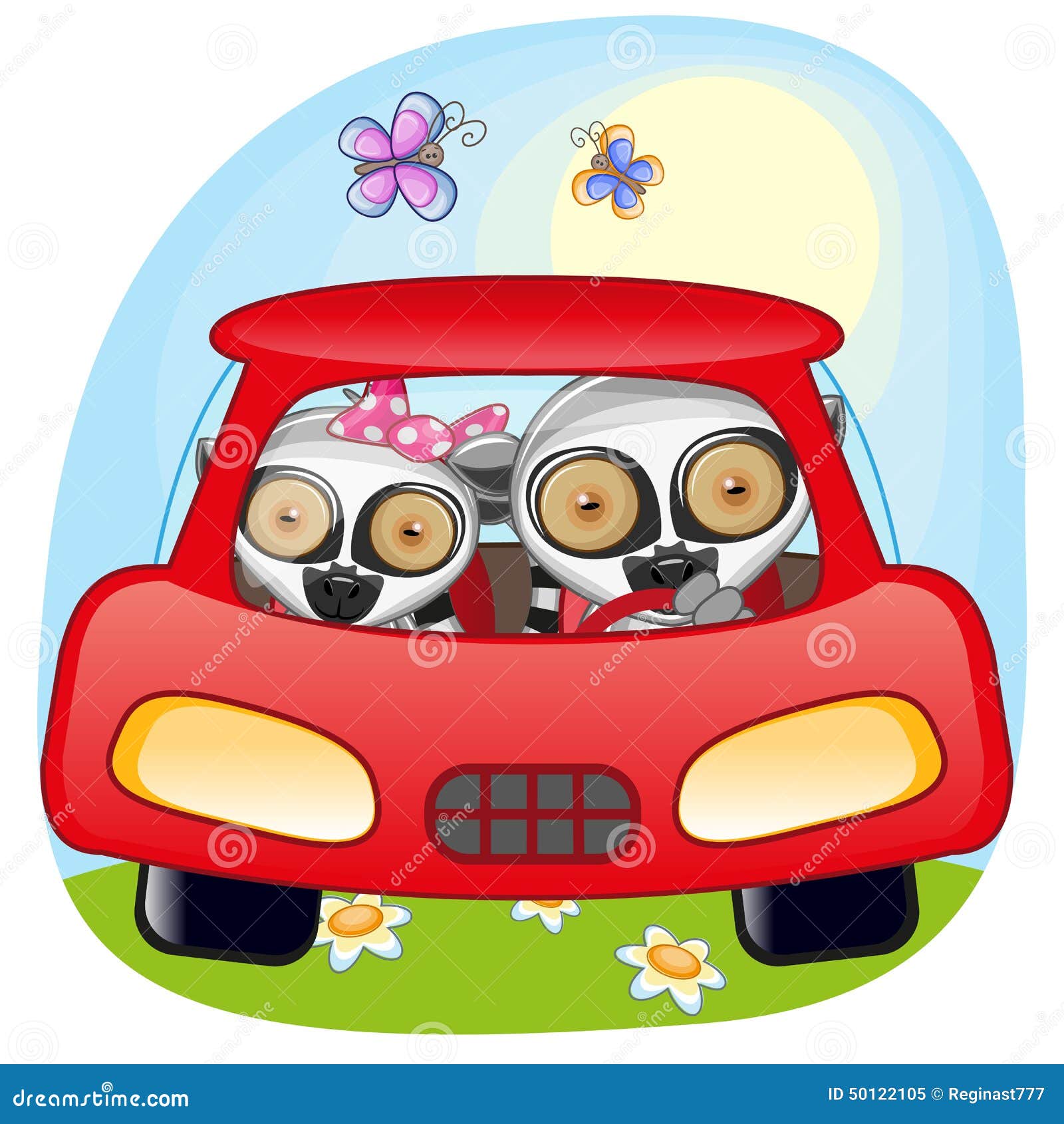 Two Lemurs in a car stock vector. Illustration of graphic - 50122105