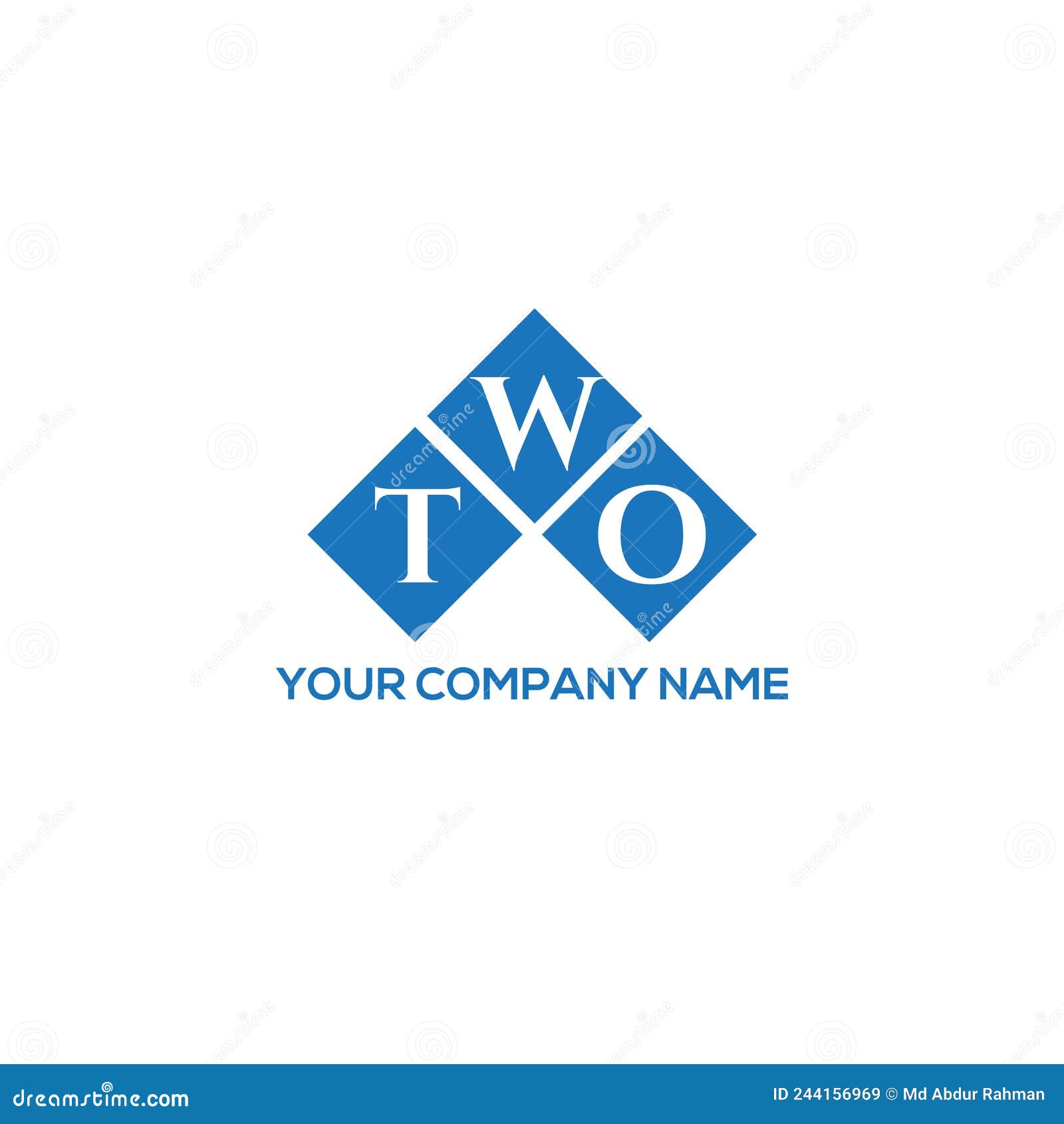TWO Letter Logo Design on White Background. TWO Creative Initials ...