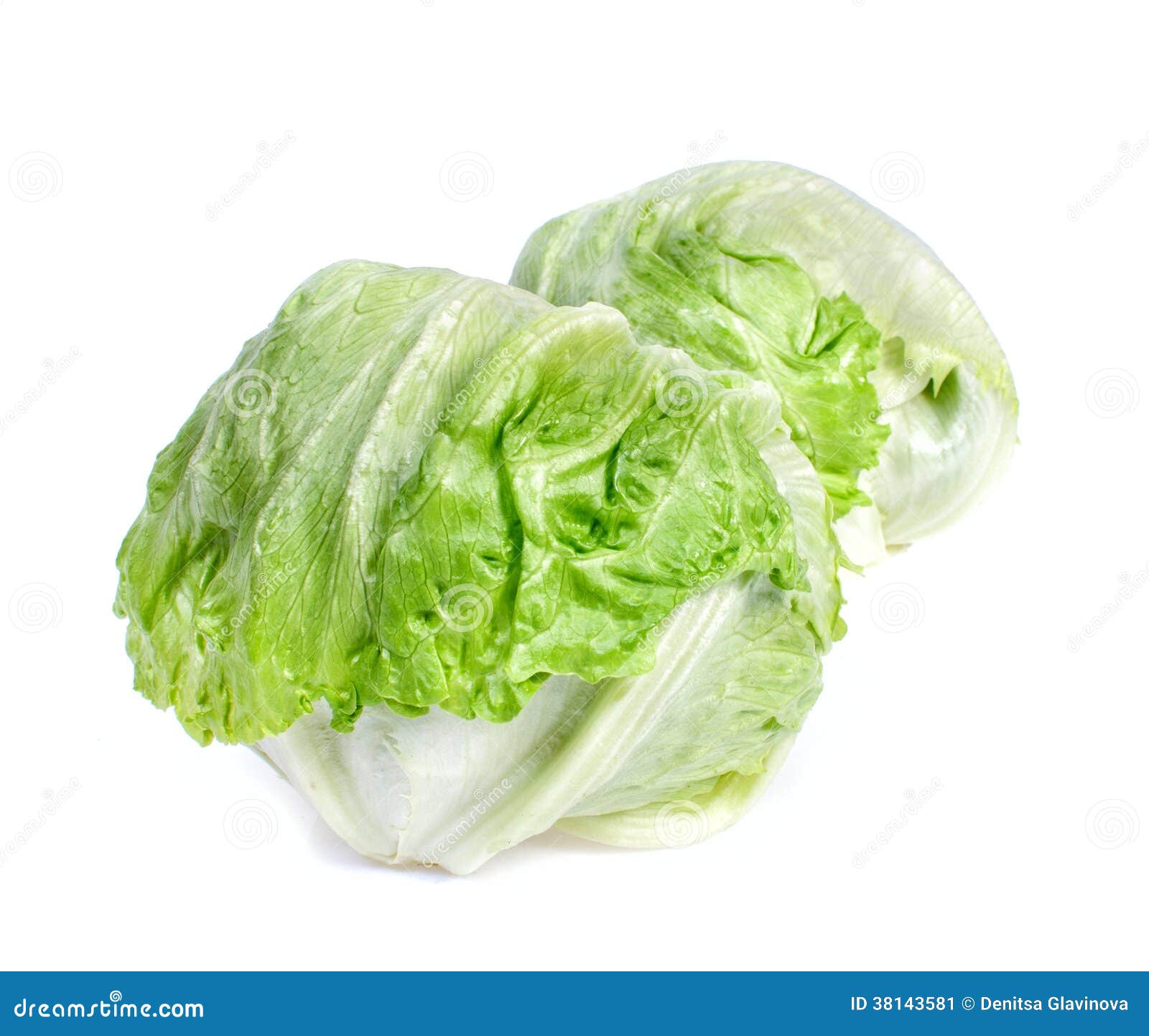 Two Lettuce Iceberg, Isolated on White Stock Image - Image of isolated ...