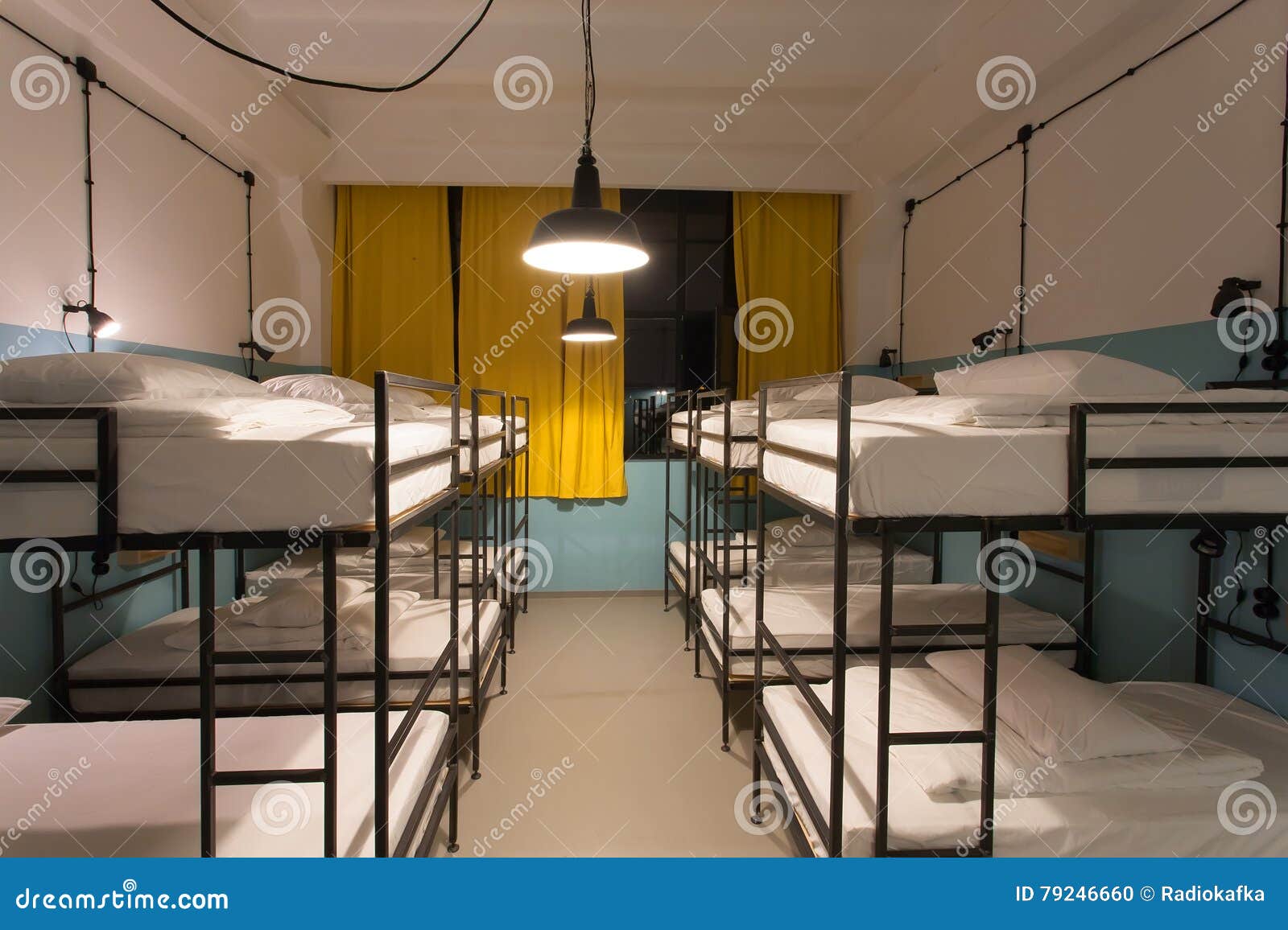 Two-level Beds Inside Dormitory Room for Students Stock Photo - Image ...