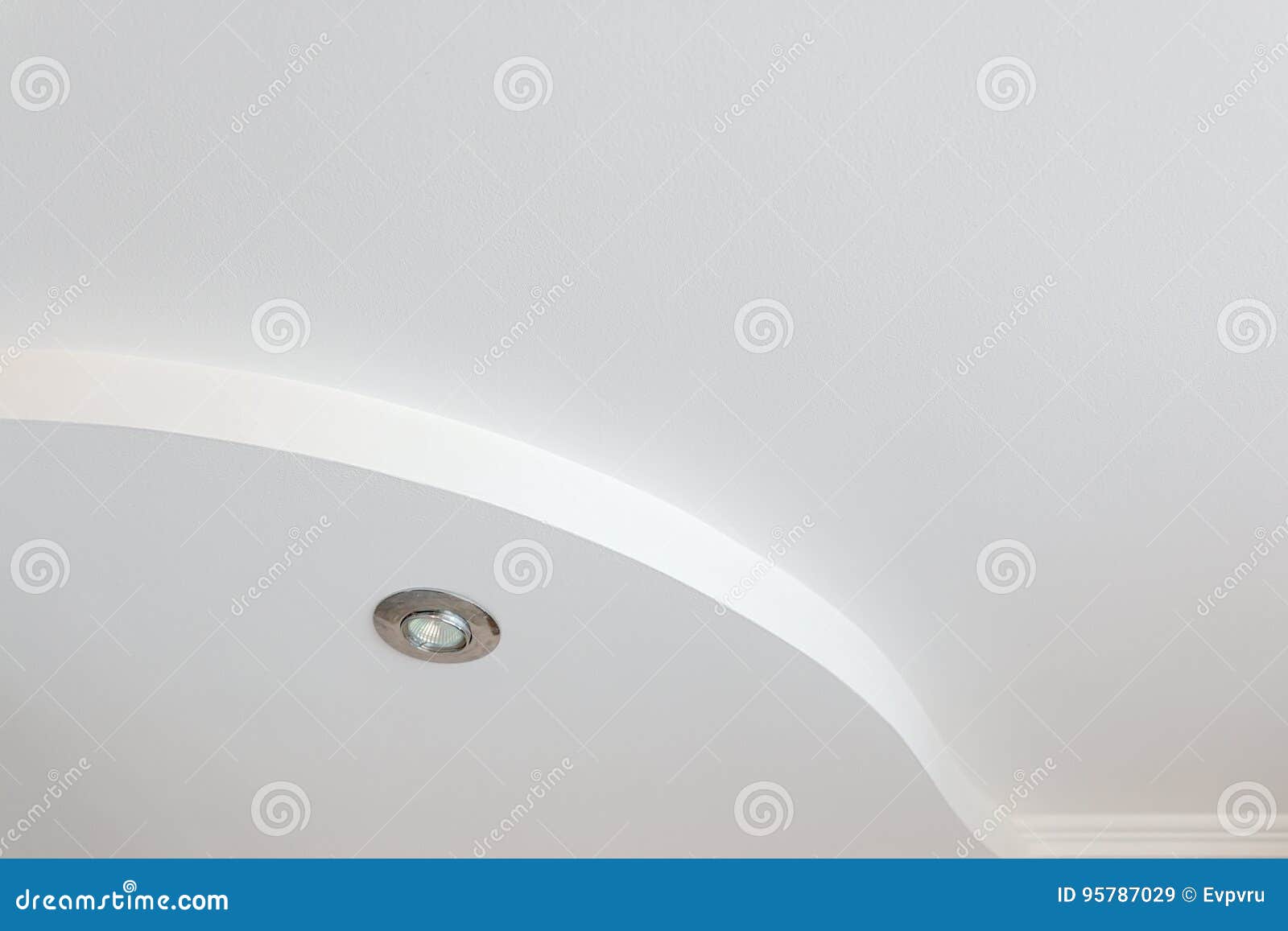 Two-level Ceiling with Dotted Light Stock Image - Image of modern ...
