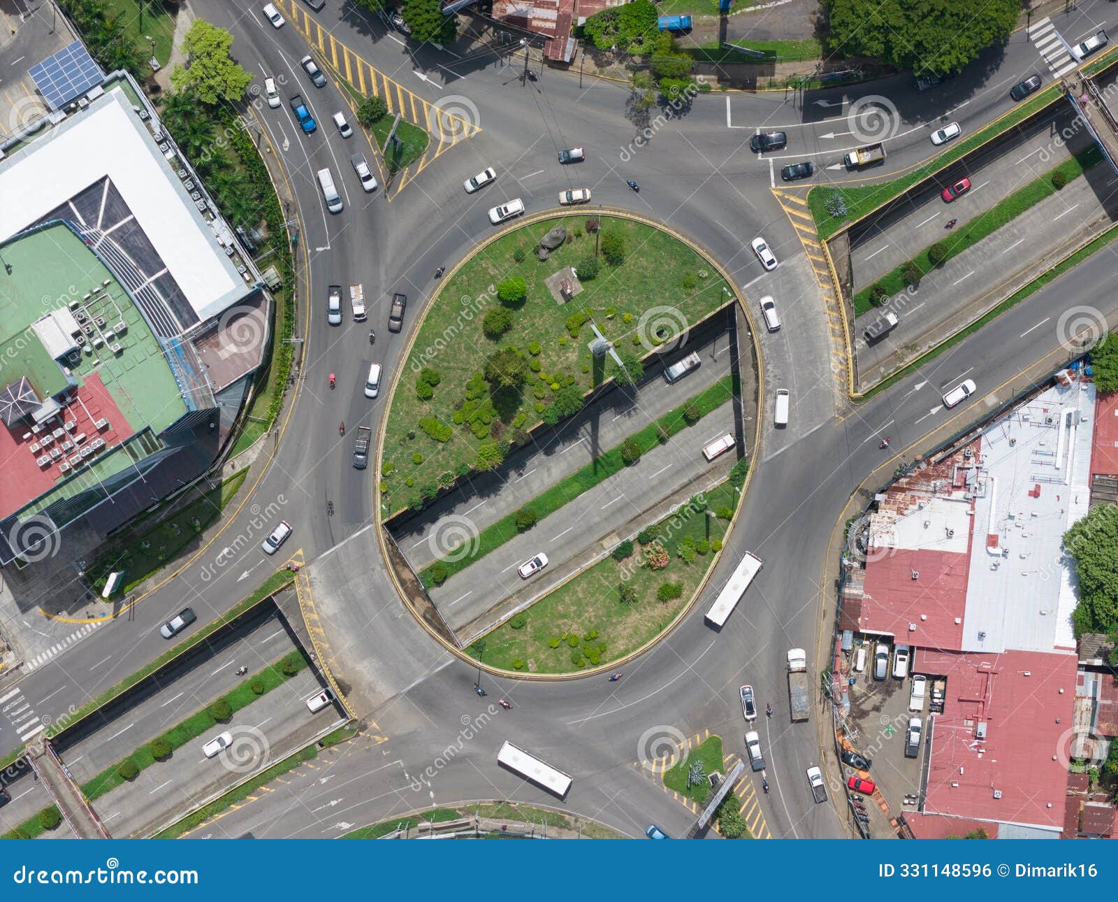 Two Level Road with Roundabout Stock Photo - Image of intersection ...