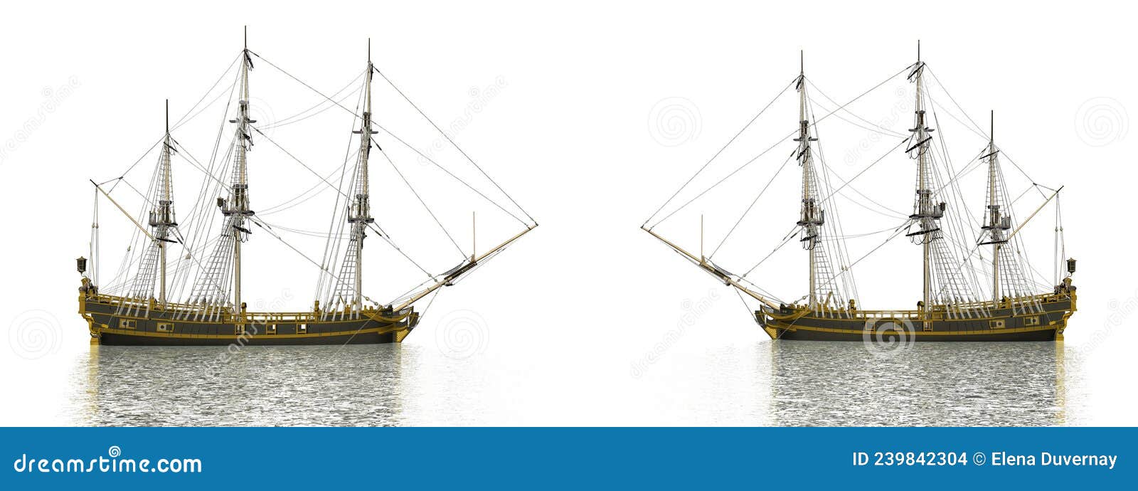 French Frigate Medusa, 1810 - 3D Render Royalty-Free Stock Photography ...