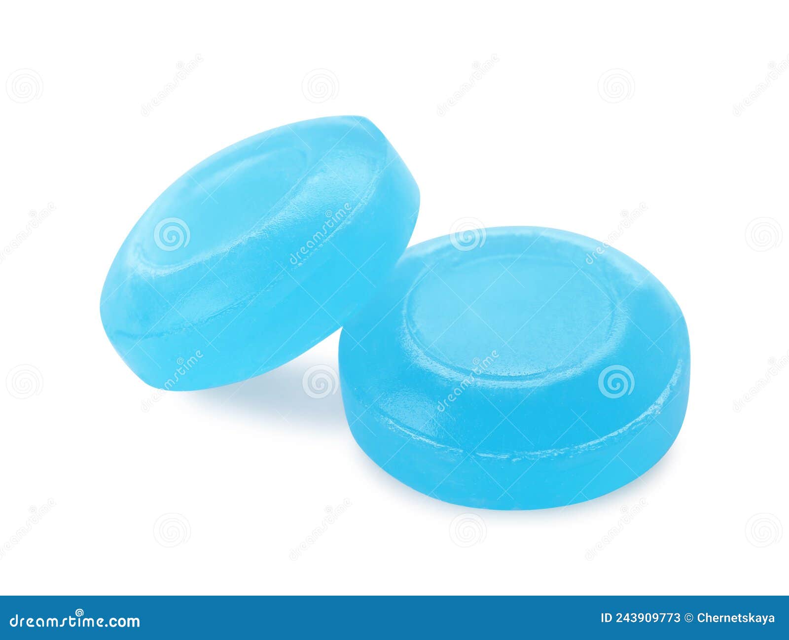 Two Light Blue Cough Drops on White Background Stock Image - Image of ...