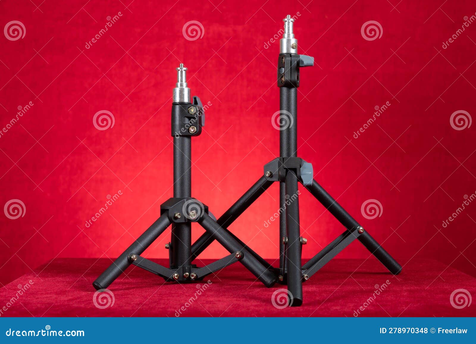 Light Stands for Photography on Red Background at Horizontal ...