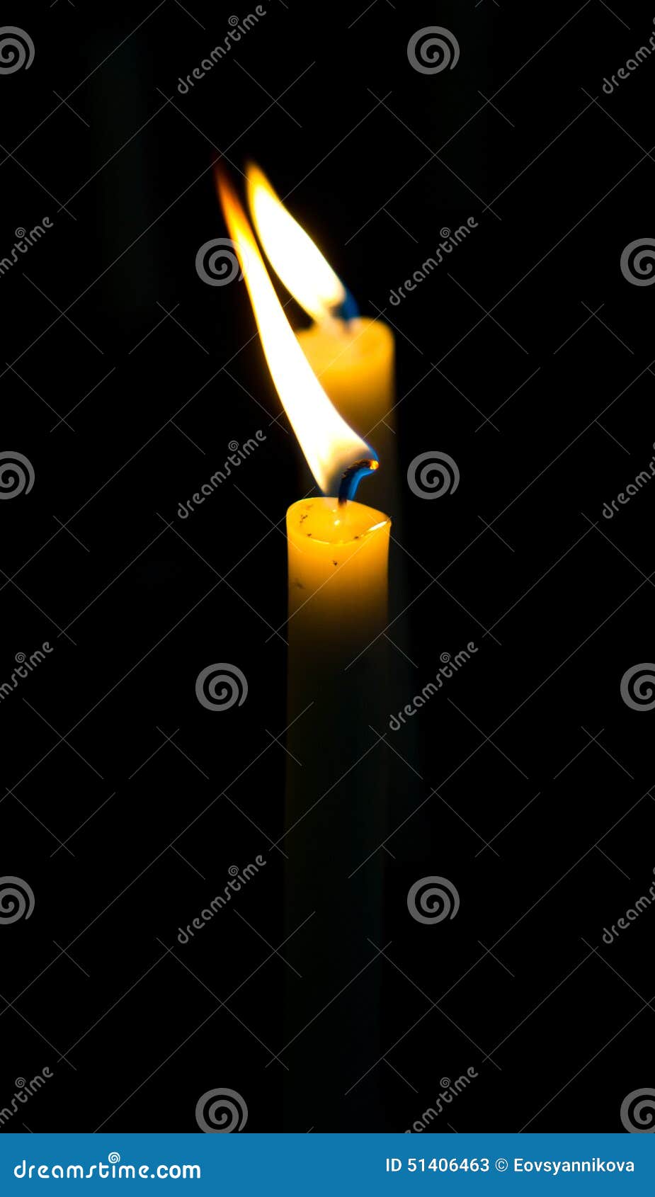Two lighted candles stock image. Image of religion, melted - 51406463