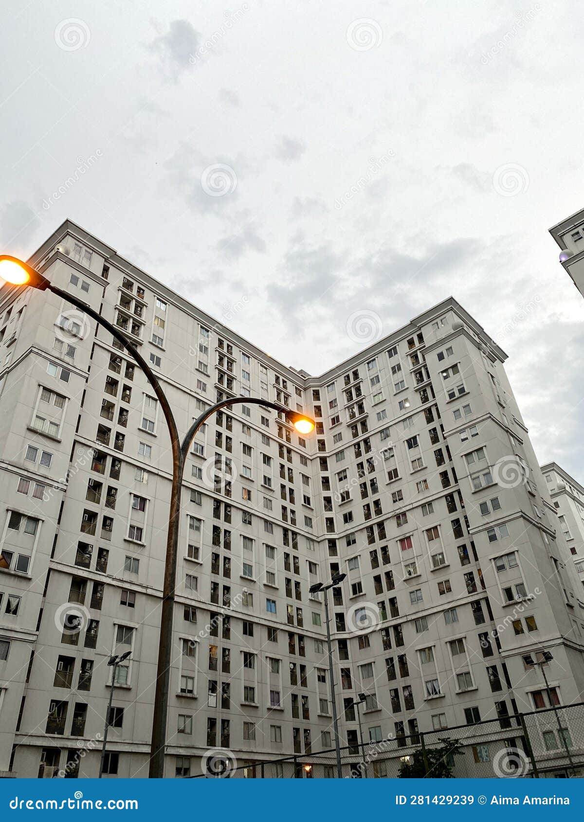Two Lights in Front of Building Stock Image - Image of front, lights ...