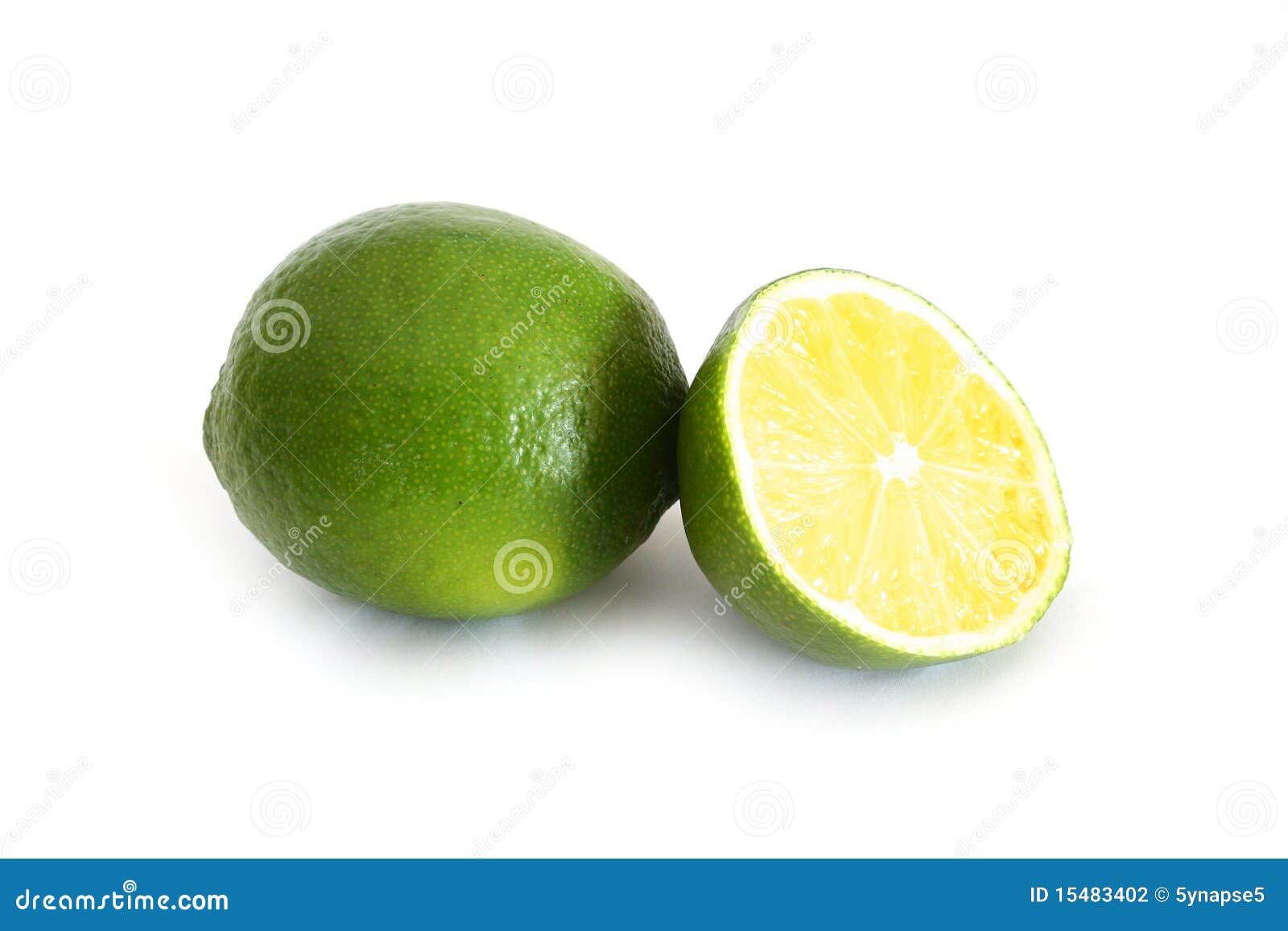 Two Limes on White Background Stock Photo - Image of sour, healthy ...