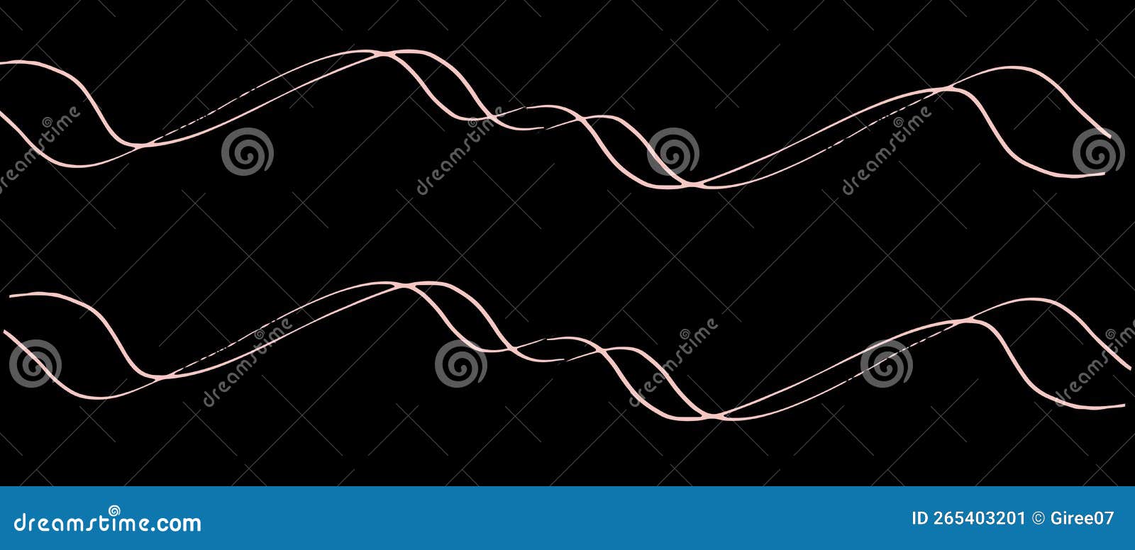 Two Line Waves Curve Twisty Flow or 2 Wavy Chart Graph Stream Strokes ...