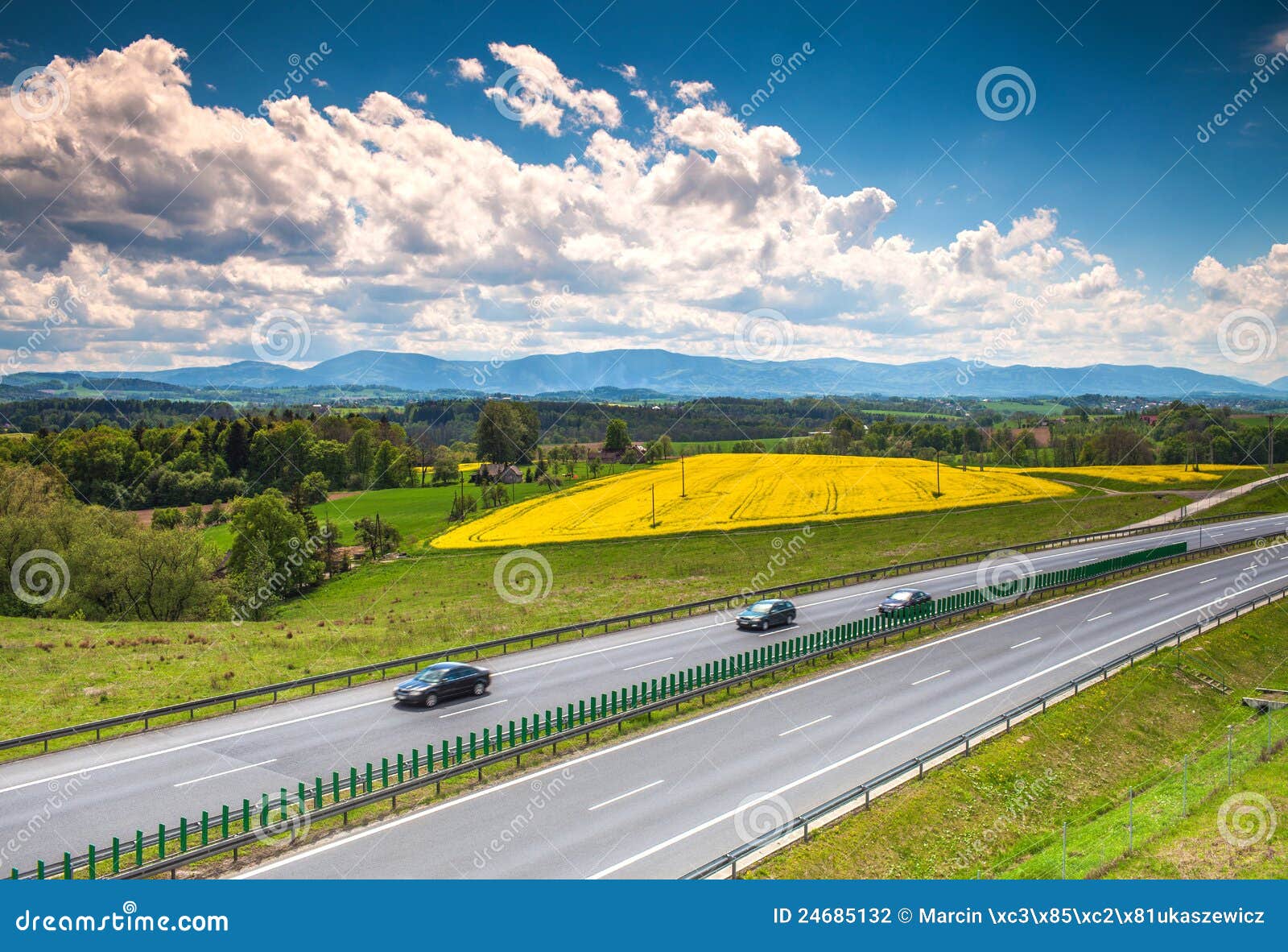 Two Line, Wide Road, Horizontal Stock Photo - Image of tour, landscapes ...