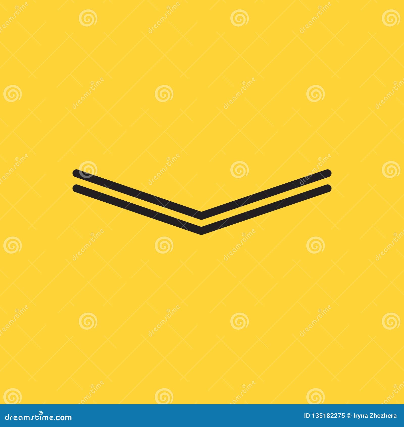 Two Linear Wide Arrows Down. Thin Line Icon for Website Design and App ...