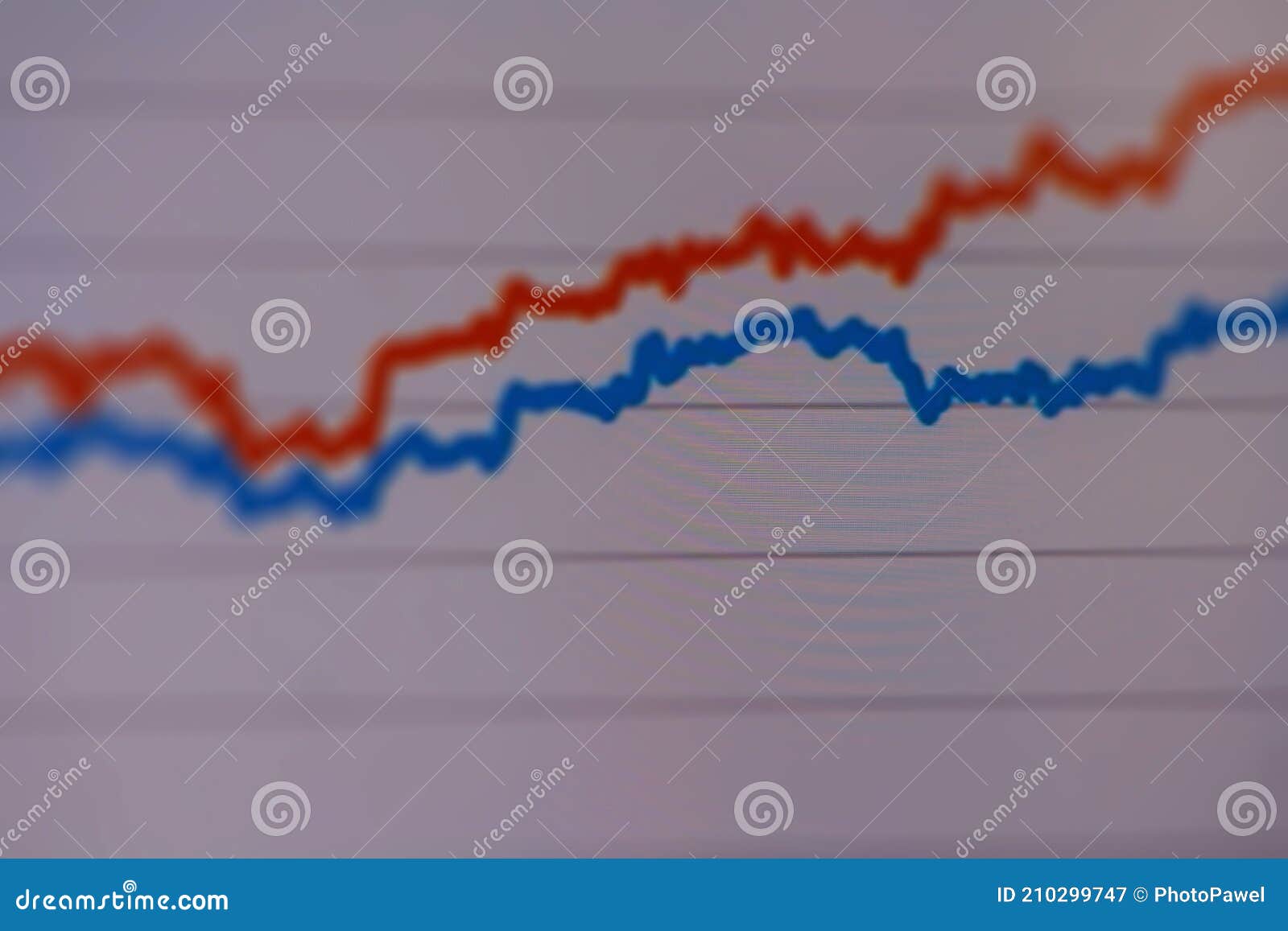 Two Lines Chart At Comparision Concept. Data Analysis Graph. Financial ...