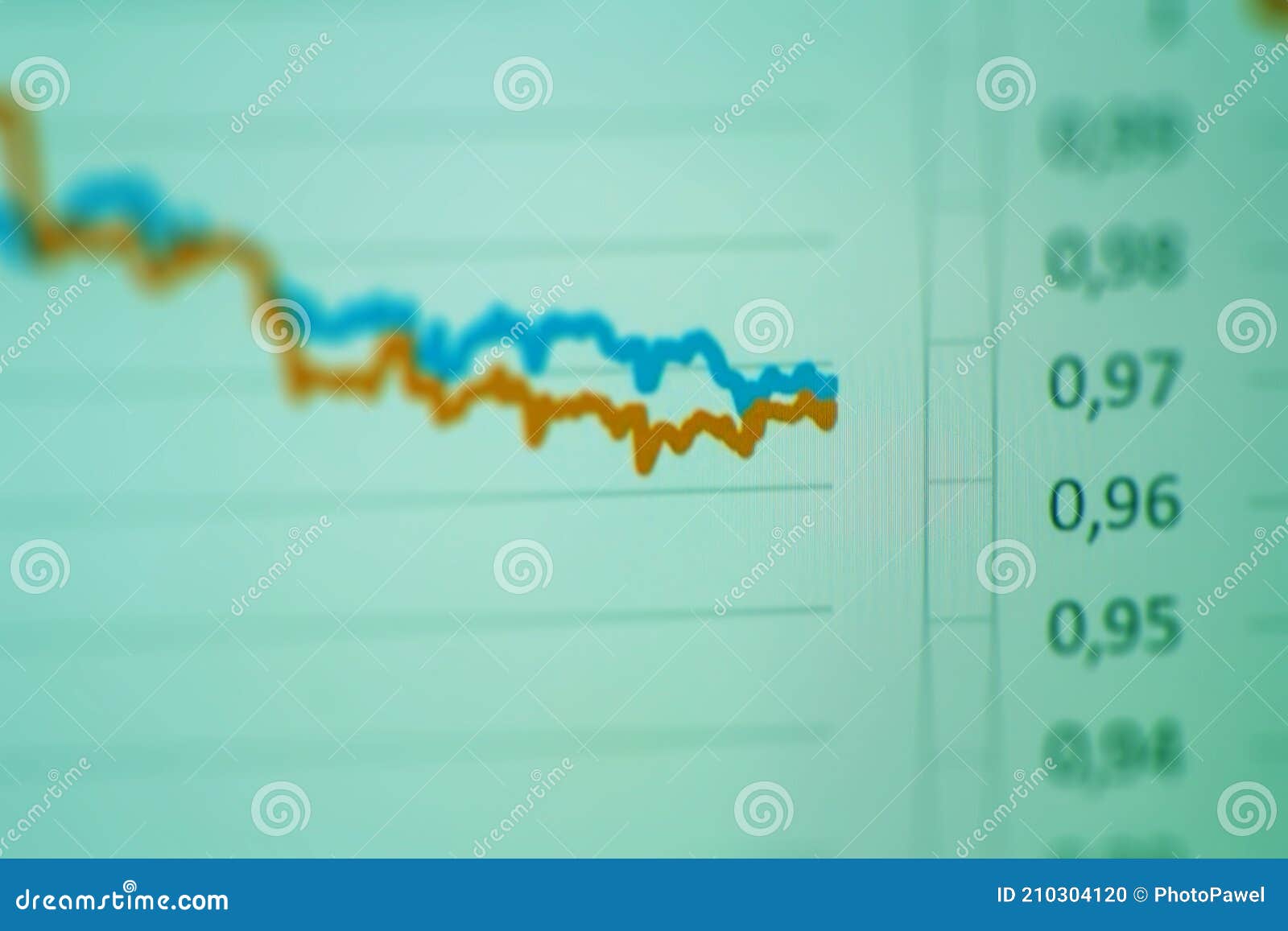 Two Lines Chart At Comparision Concept. Data Analysis Graph. Financial ...