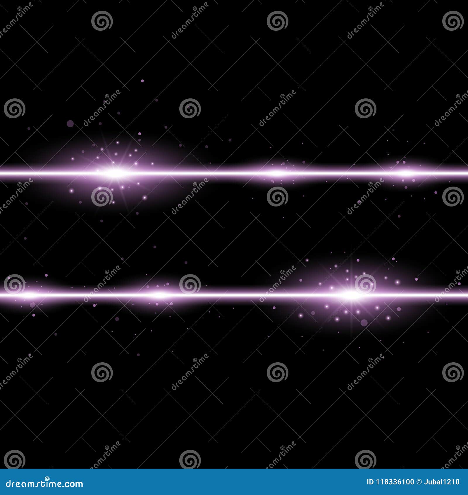 Two Lines with Lights and Sparks, Purple Color Stock Vector ...