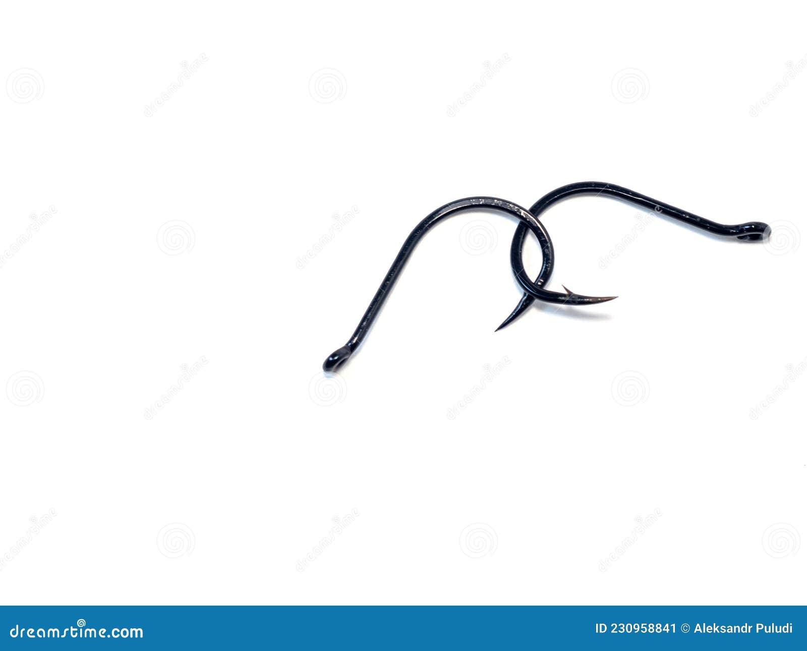 Two Linked Fish Hooks for Catching Carp on a White Background. Fishing ...