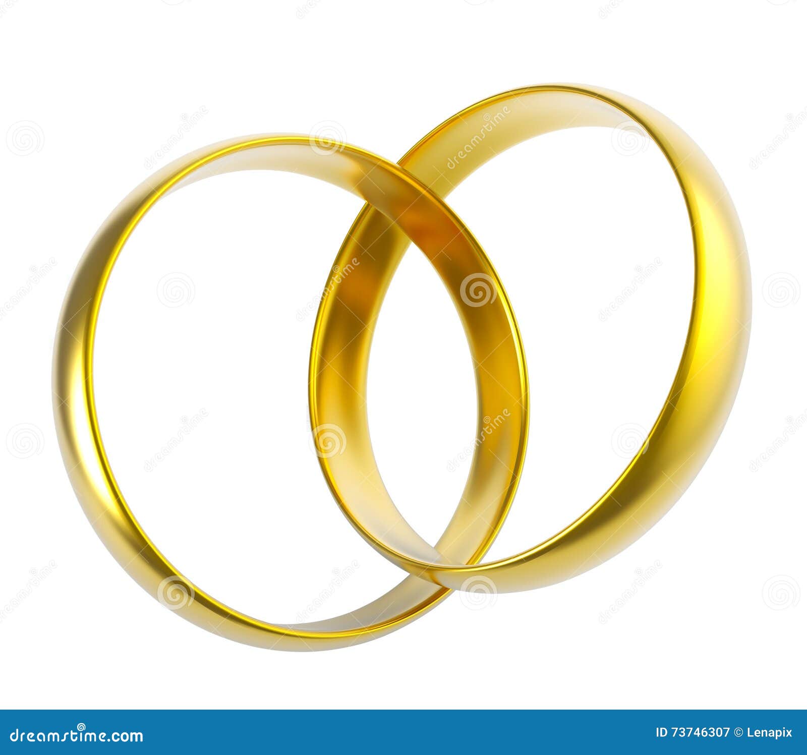 Two Linked Golden Wedding Rings Stock Illustration - Illustration of ...
