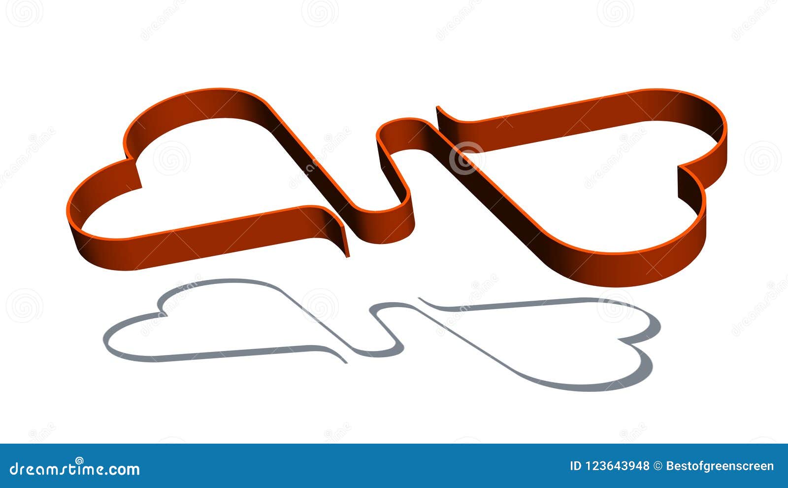 Two Linked Hearts stock illustration. Illustration of wedding - 123643948